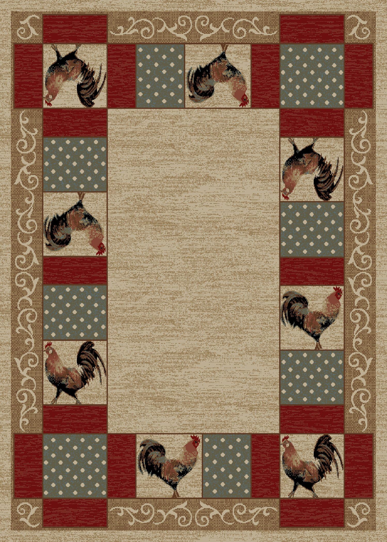 Amazon.com: Chandler 4 Corners Artist-Designed Two Roosters Hand-Hooked ...