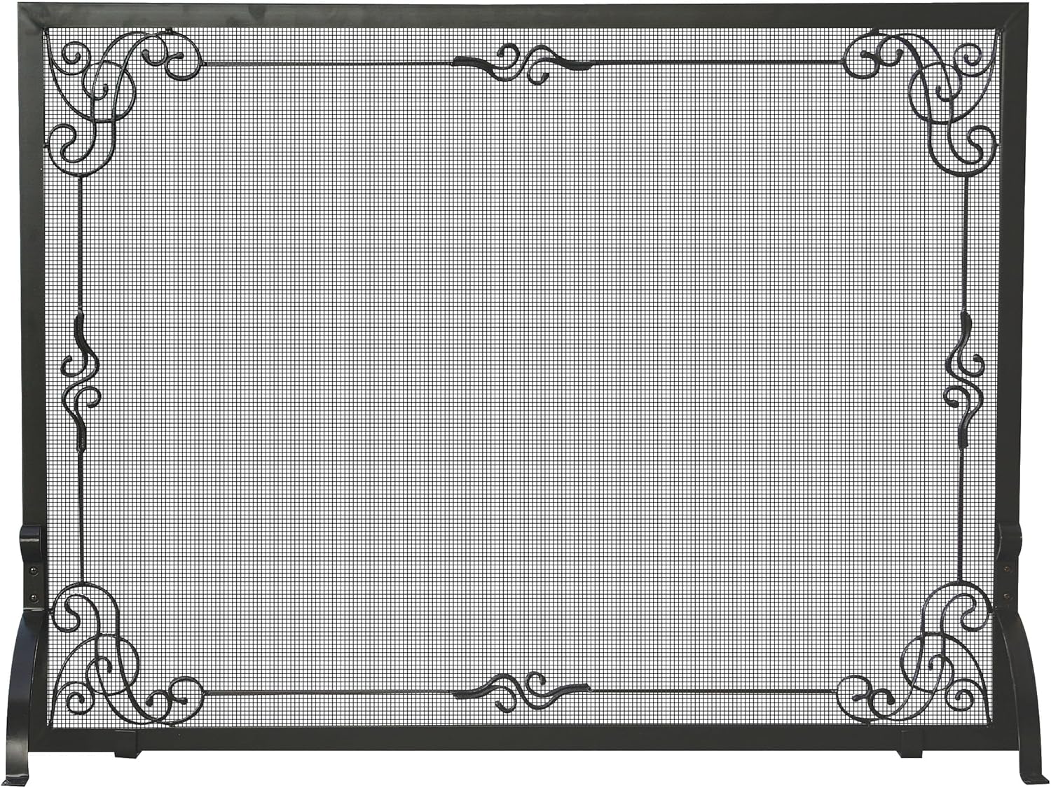 Amazon.com: Uniflame Single Panel Black Wrought Iron Screen with ...