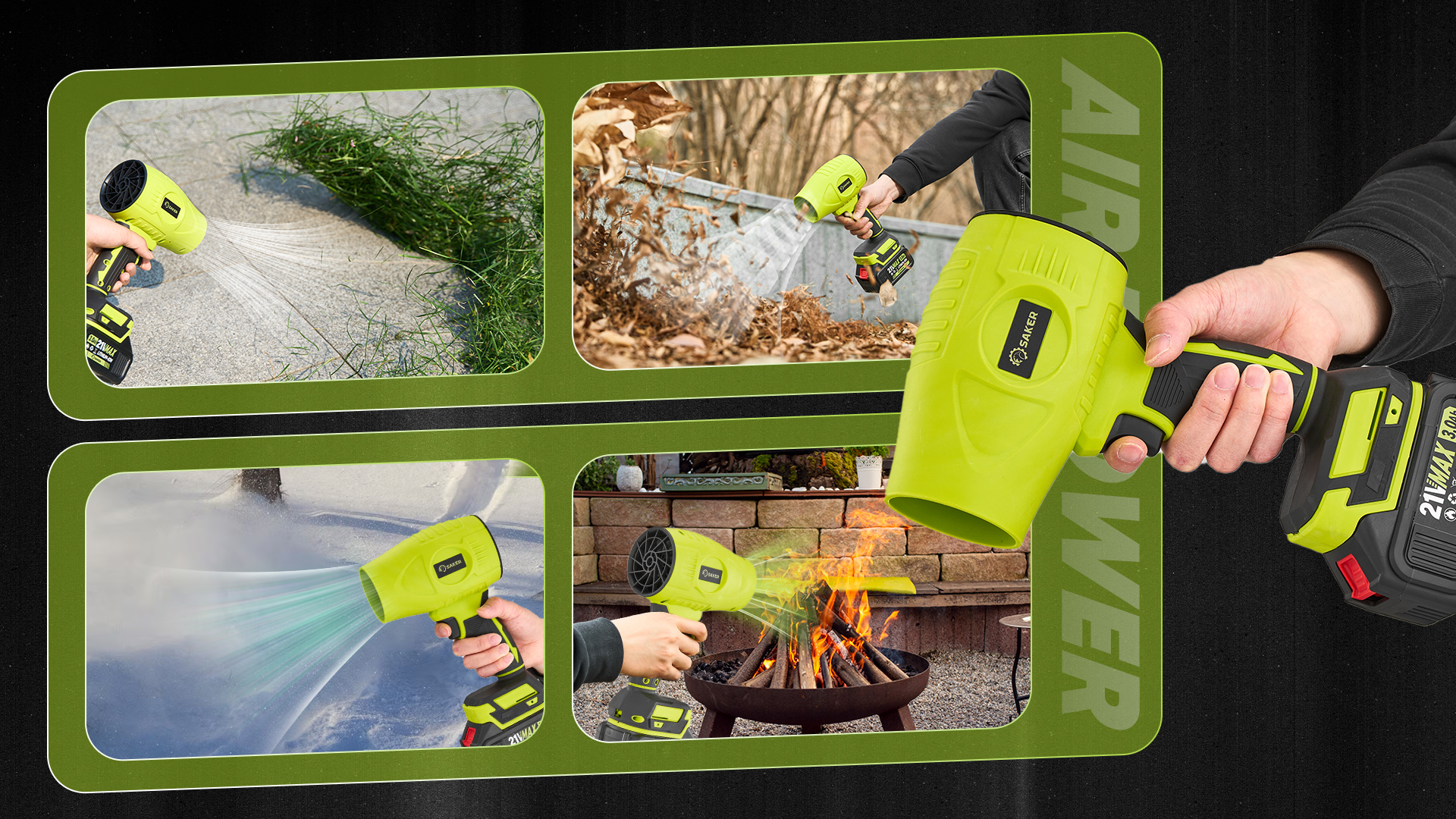 Watch Saker Portable Cordless Leaf Blower on Amazon Live