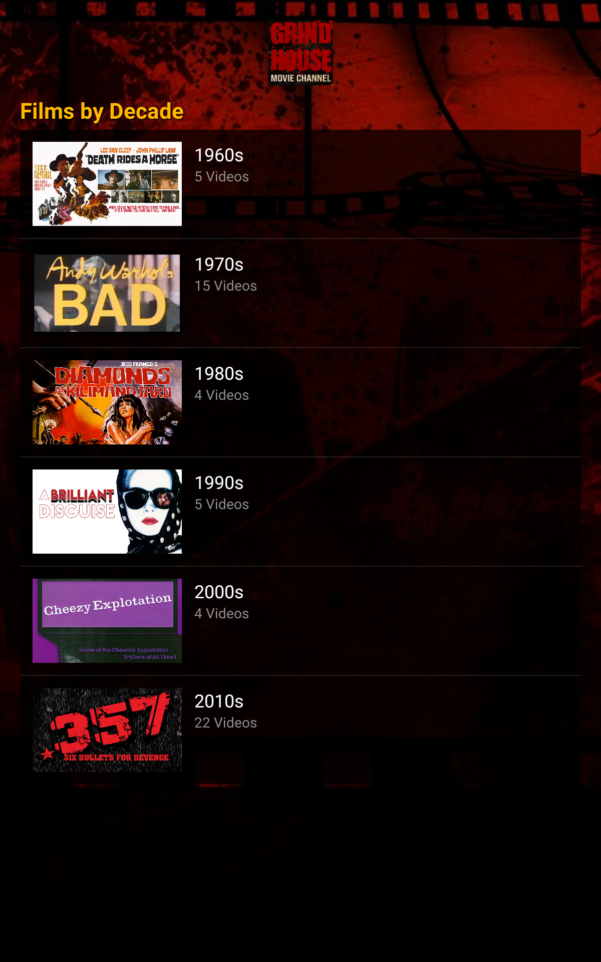Grindhouse Movie Channel - App on Amazon Appstore