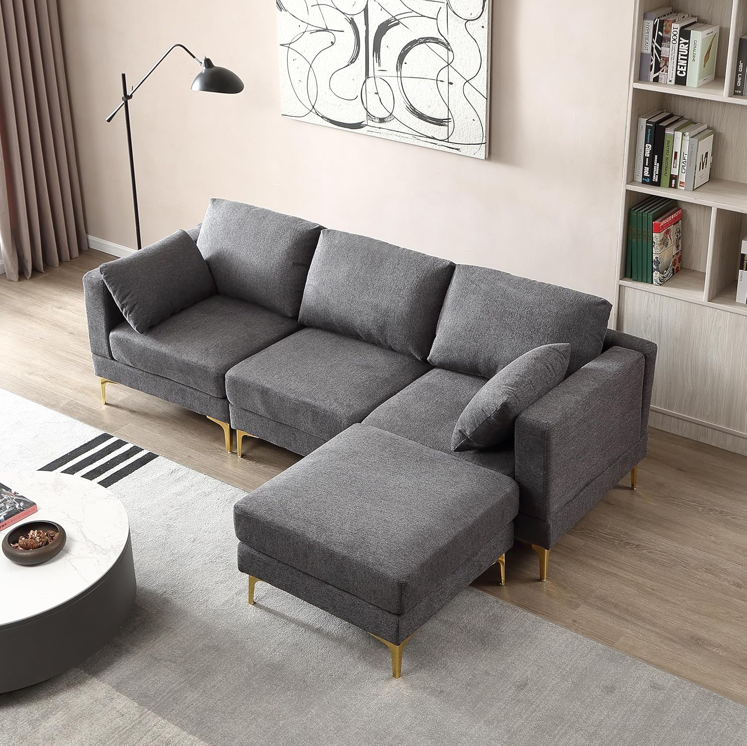 Amazon.com: Eafurn Convertible Modular Sectional Sofa Set, Free ...