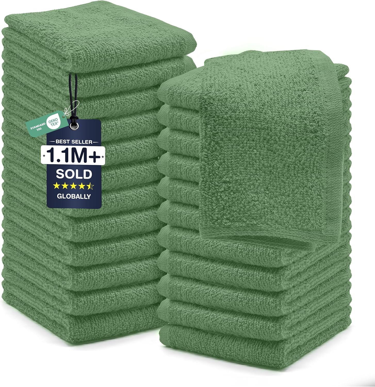 Amazon.com: DAN RIVER 24 Pack Wash Cloths for Showering [12x12] - 100% ...