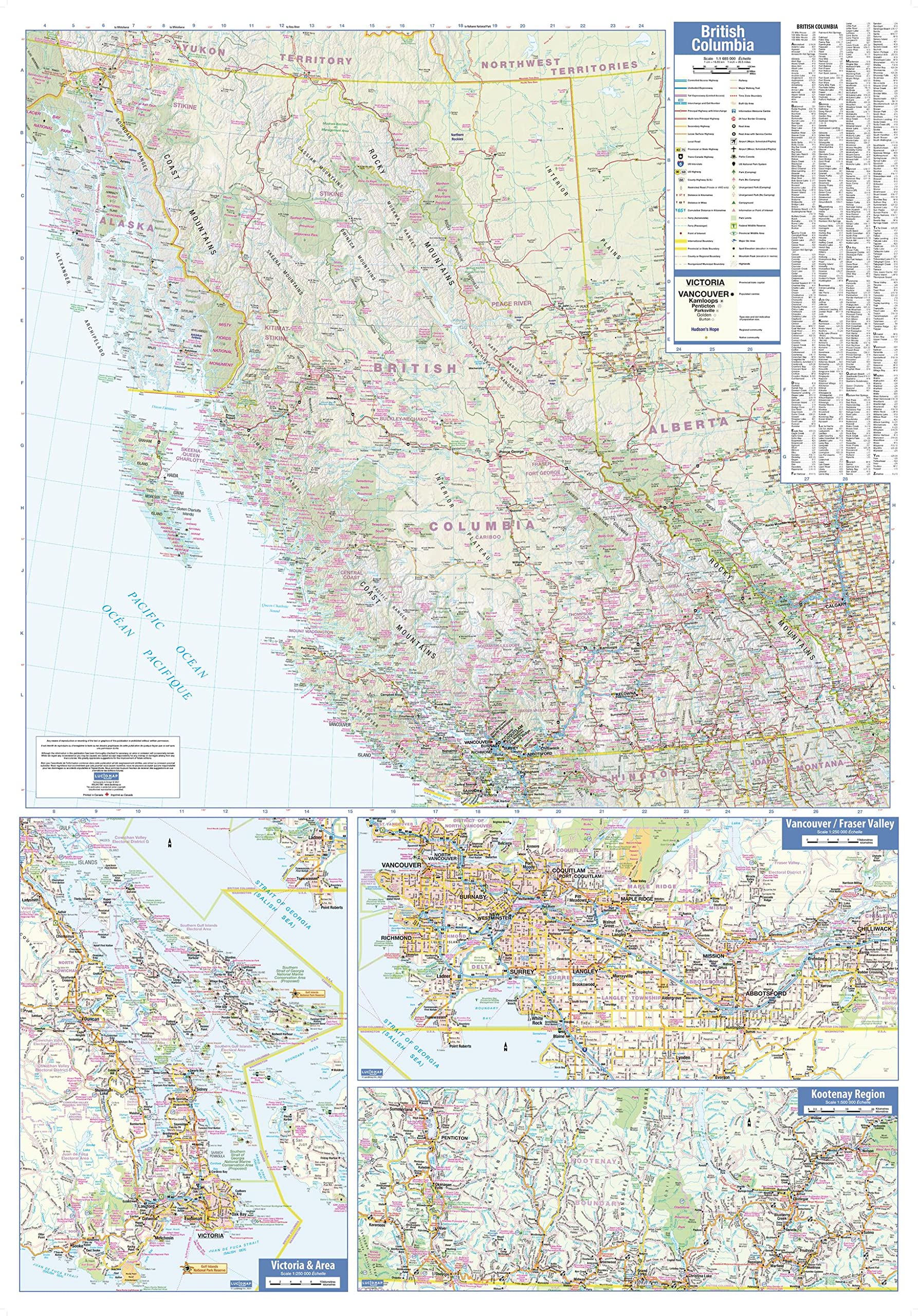 British Columbia Detailed Map Alberta And British Columbia, Travel Map