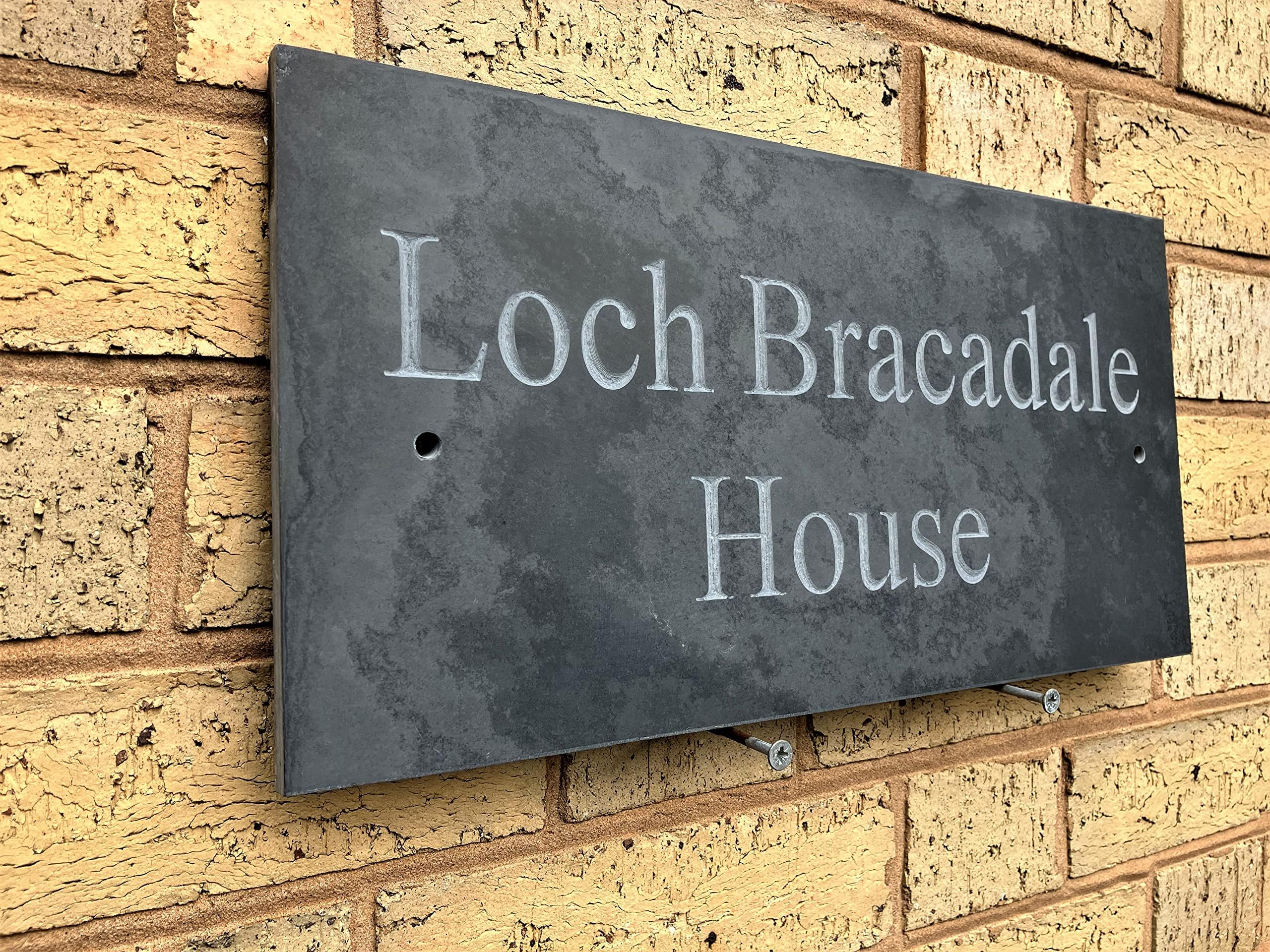 Slate House Sign 400 x 200mm Number Plaque Personalised Sign, Engraved ...
