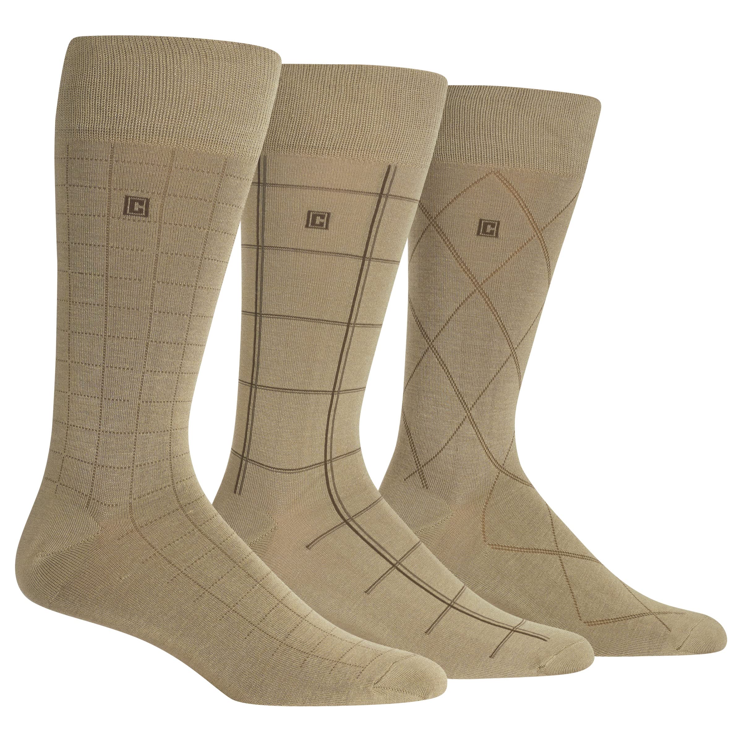 Snapklik.com : Chaps Mens Classic Dress Crew Socks-3 Pair Pack-Pattern ...