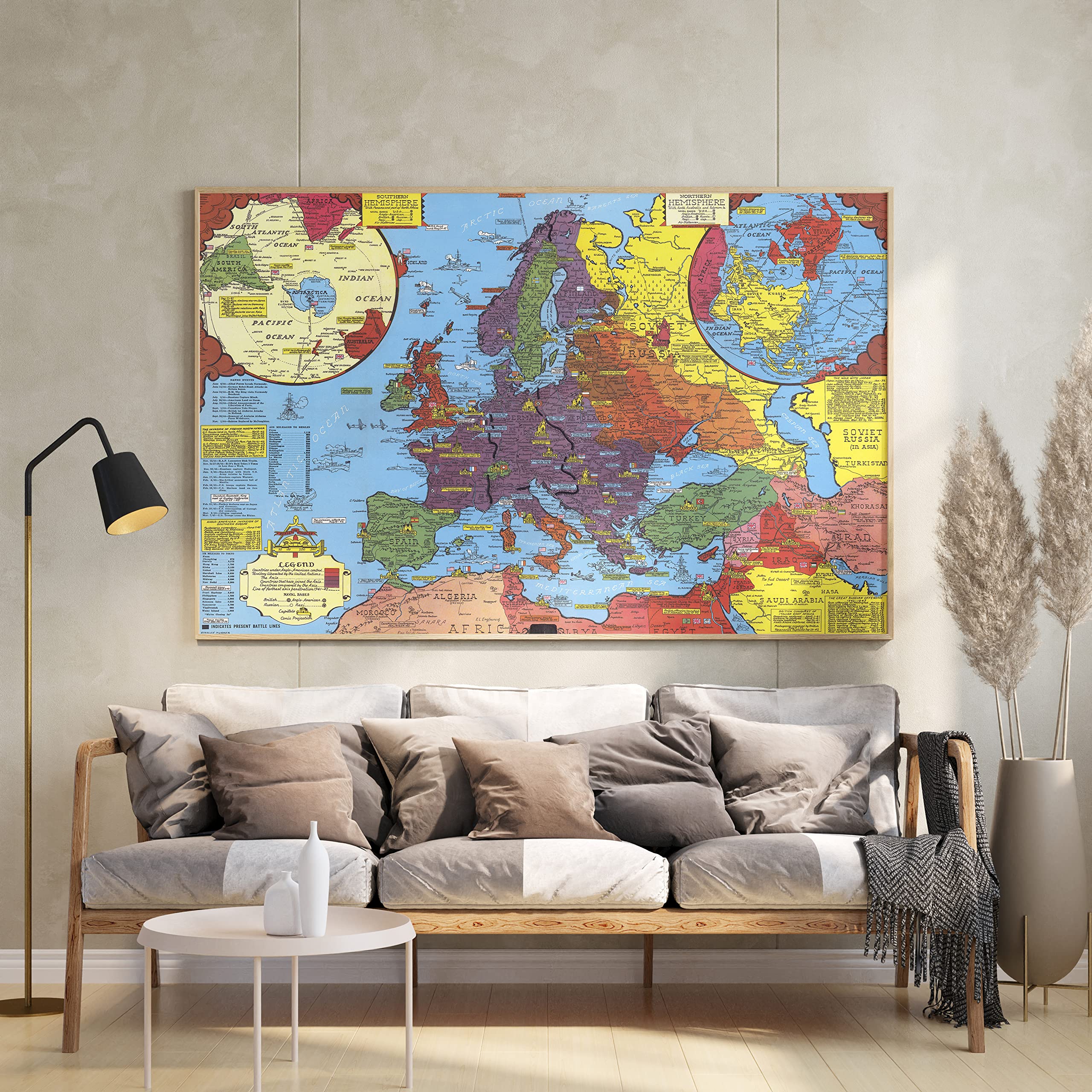 Snapklik.com : Historic Pictoric World War II Map By Stanley Turner