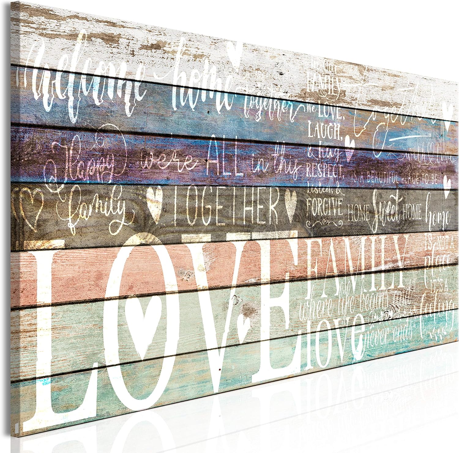 Amazon.com: artgeist Acoustic Canvas Wall Art Print Love 53x18 in ...