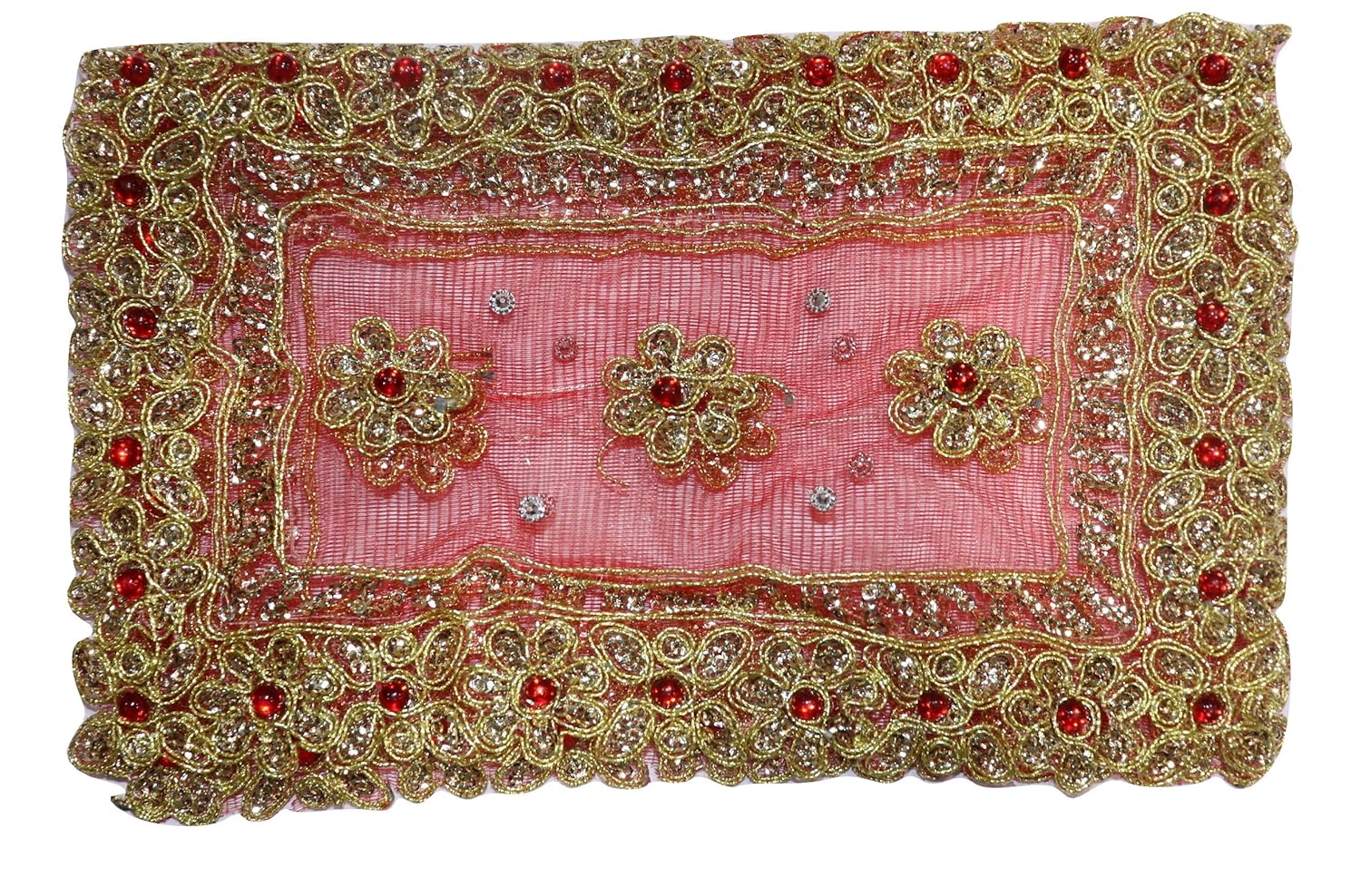 Women's fabric Ns Devi Maa Silk Puja Cloth, Chunri Dupatta (Red - 9 x 7 ...