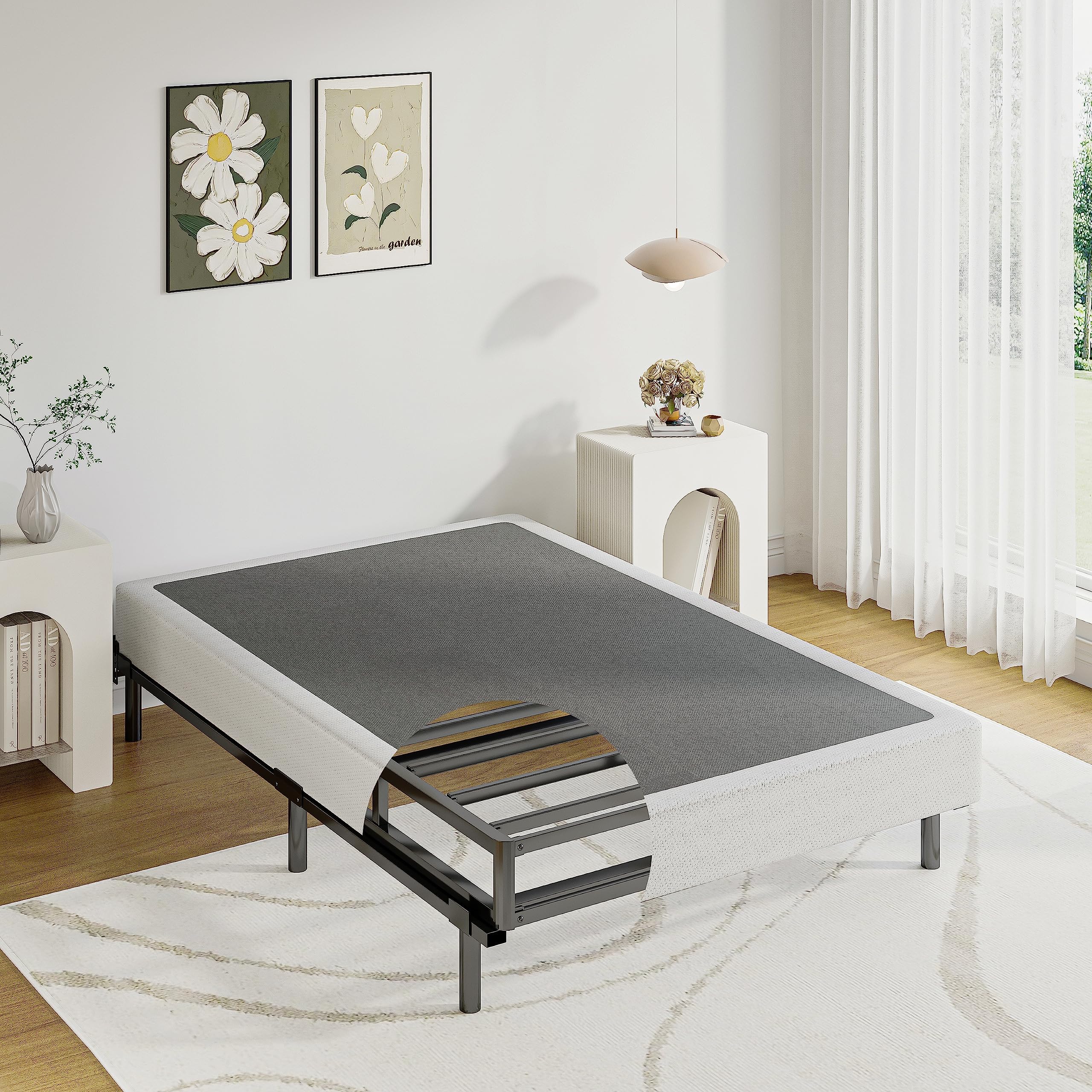 Amazon.com - 5 Inch Metal Twin Box Spring Basics Smart Bed Base ...