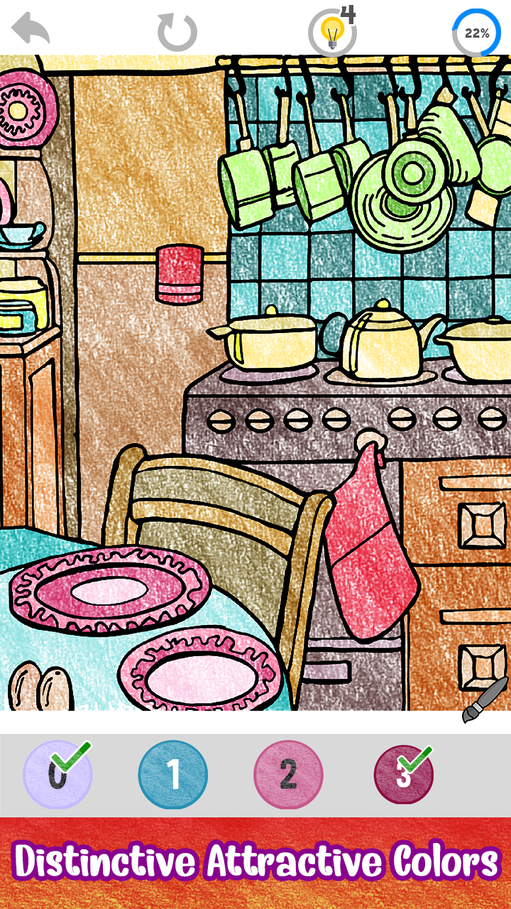 Kitchen Paint by Number - Grownups Paint + Glitter + Crayon Coloring ...