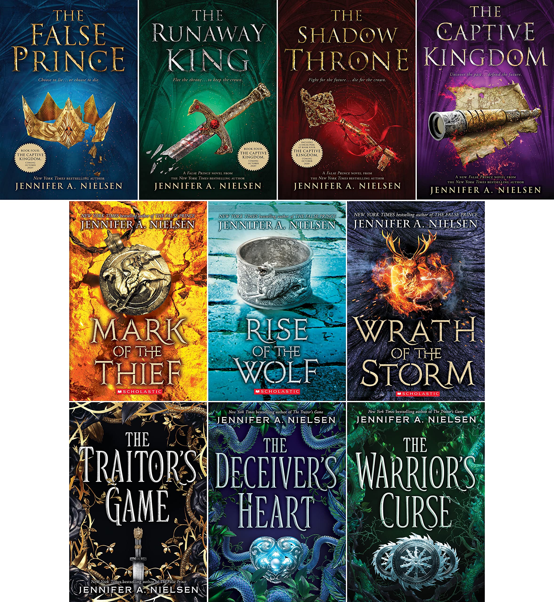 Jennifer A. Nielsen Set of 10 Books (The False Prince, Runaway King ...