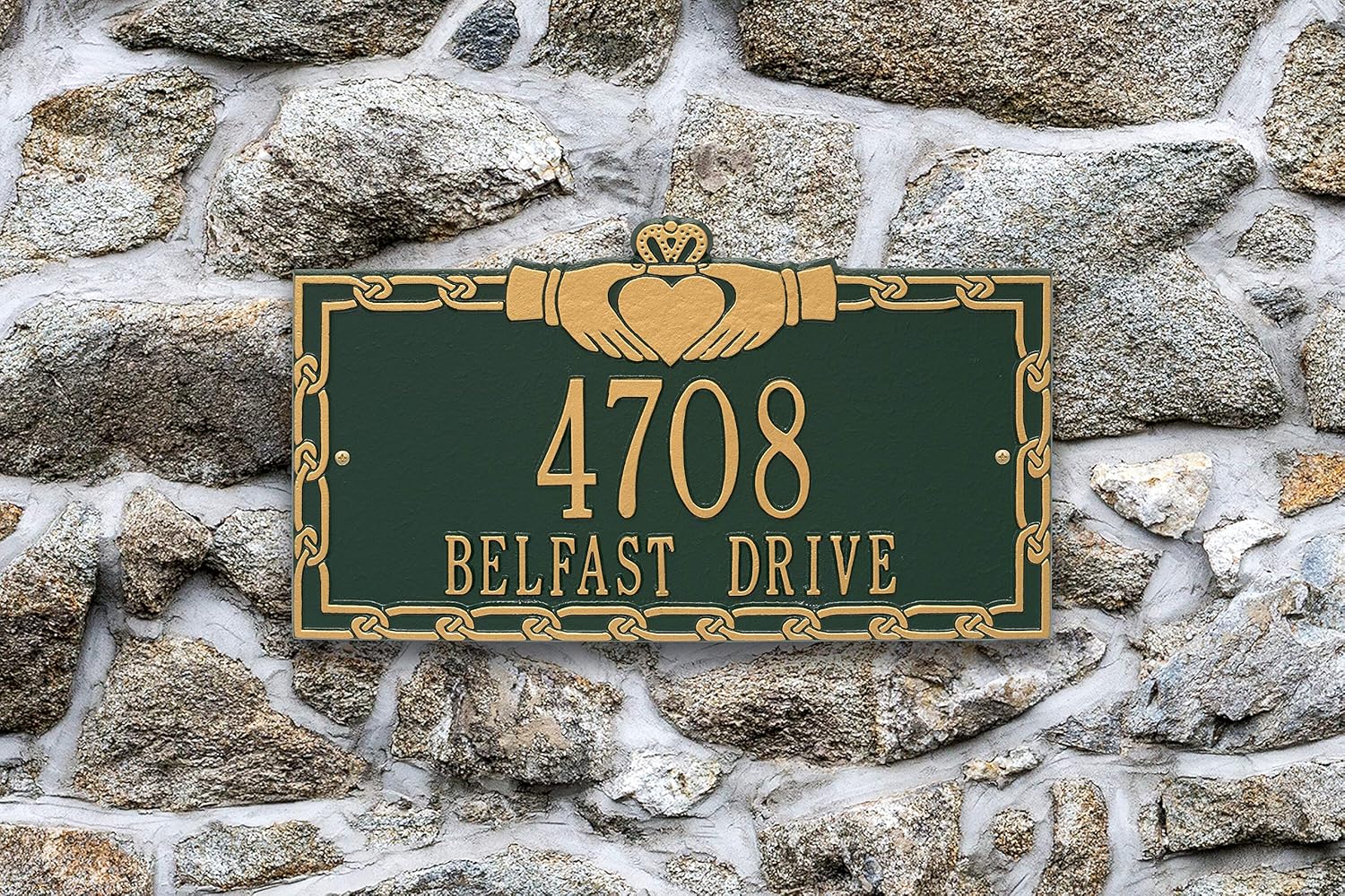 Amazon.com: Claddagh Address Irish Address Plaque. Display Your Address ...