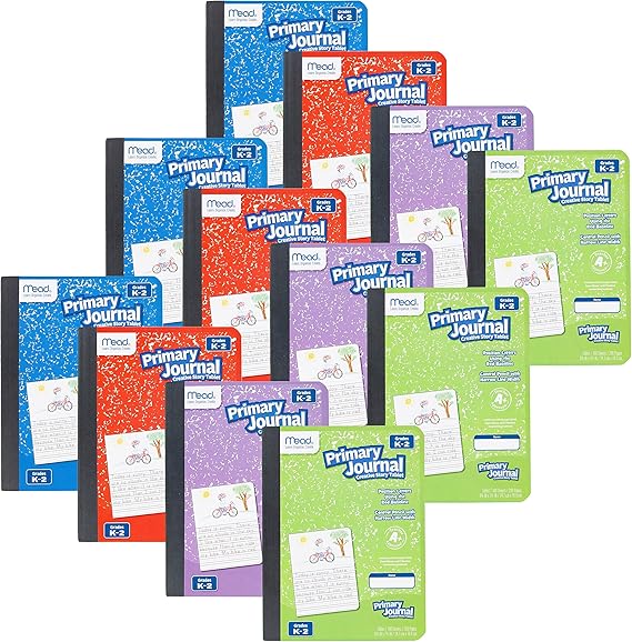 Amazon.com: Mead Primary Journal, 12 Pack, Half Page Ruled, Grades K-2 ...
