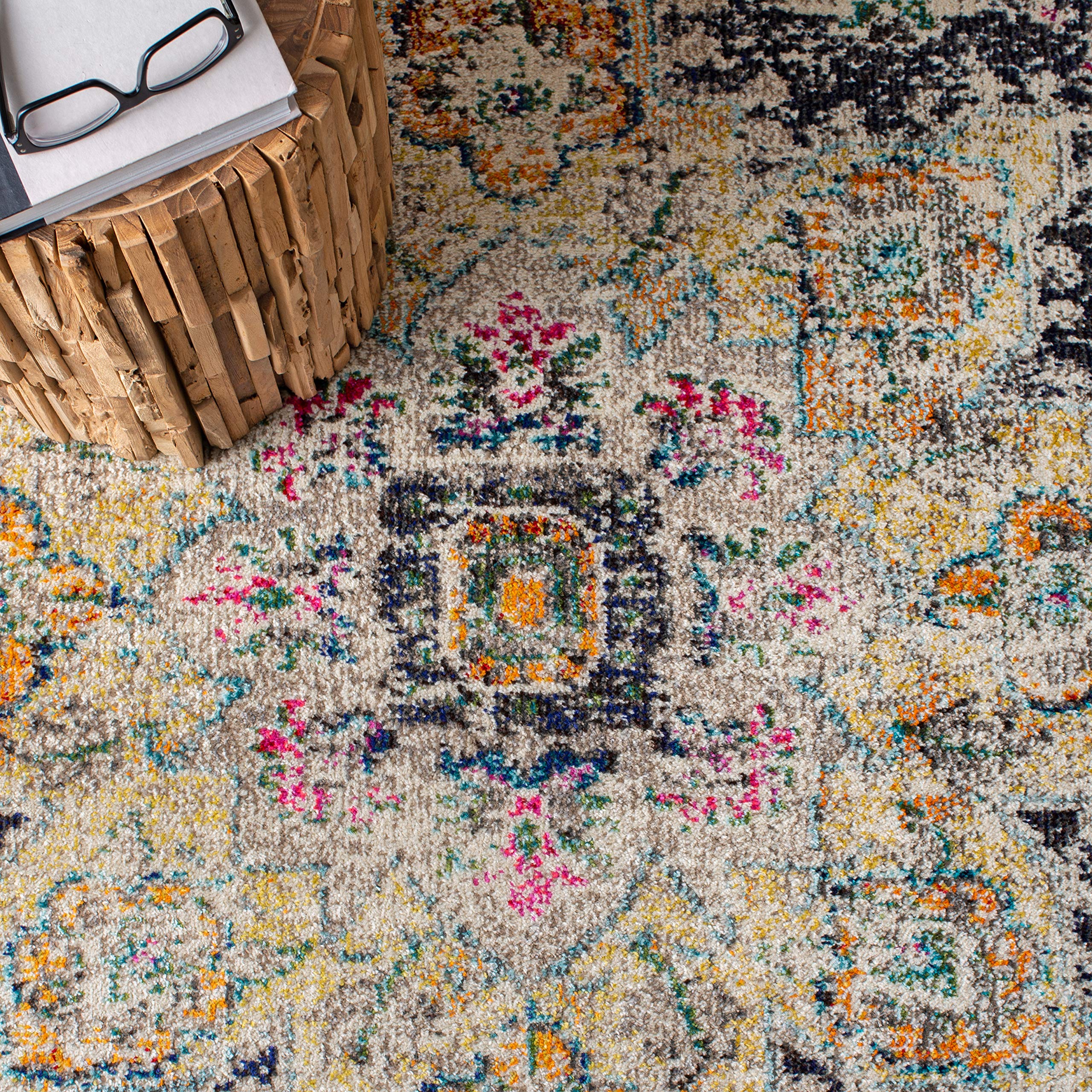 Safavieh Tapis D'intérieur, 9 Pi X 12 Pi, Madison Warren, Marin / Crème