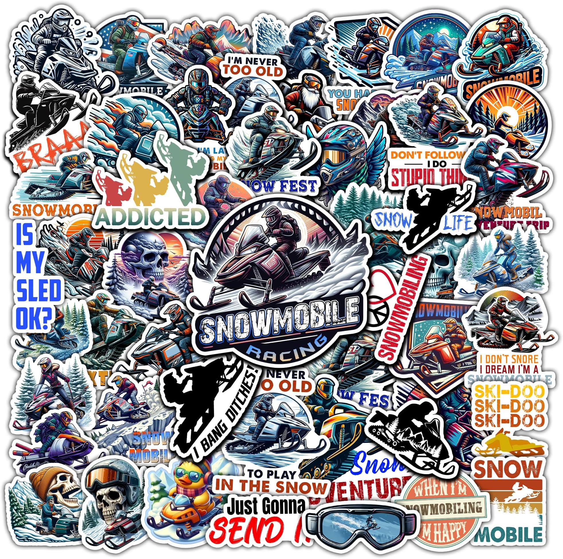 Amazon.com: Mooliwe 200 Pcs Winter Skiing Stickers Waterproof Vinyl ...