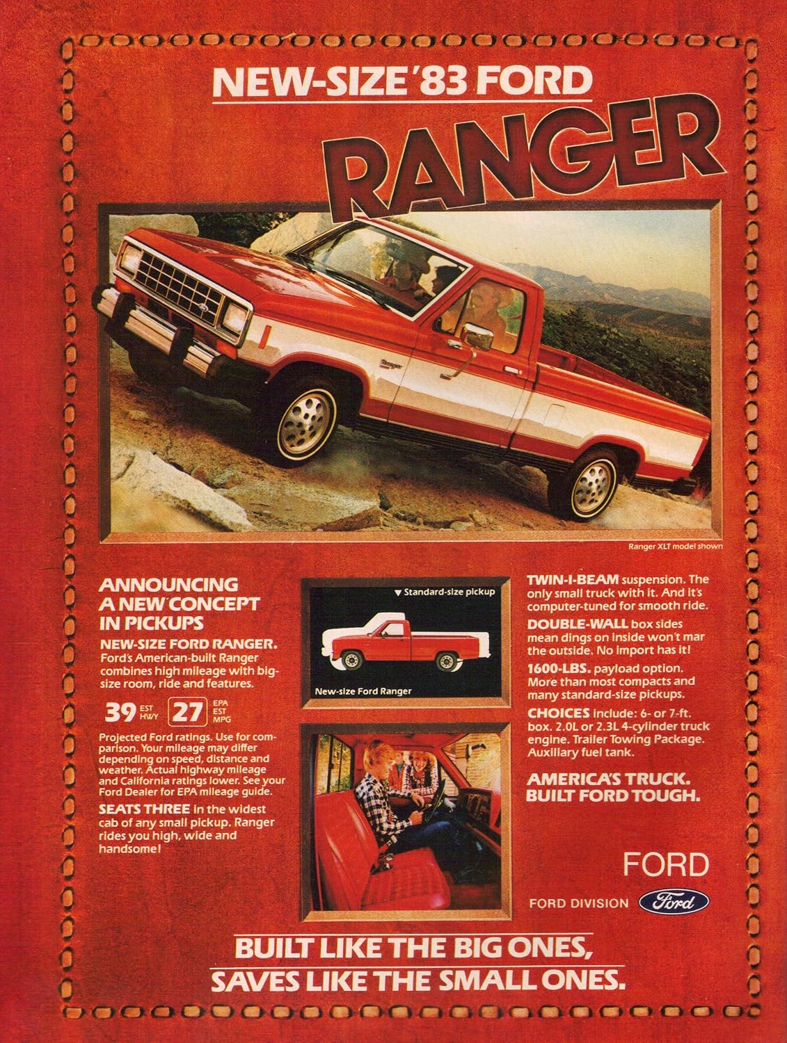 Amazon.com: Ford Ranger XLT Pickup Truck"Built Like The Big Ones ...