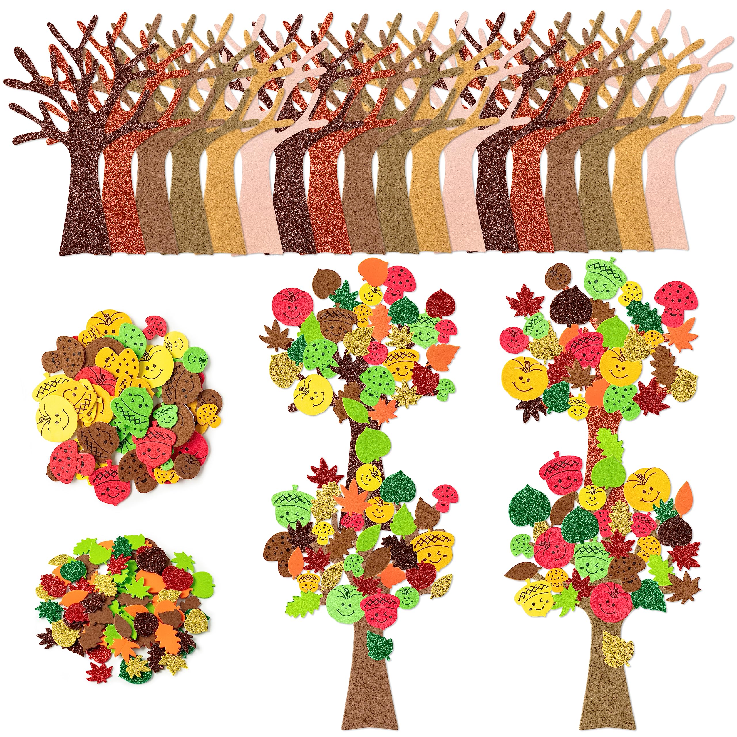 Amazon.com: 3sscha 184Pcs Fall Tree Foam Sticker Craft for Kids DIY ...