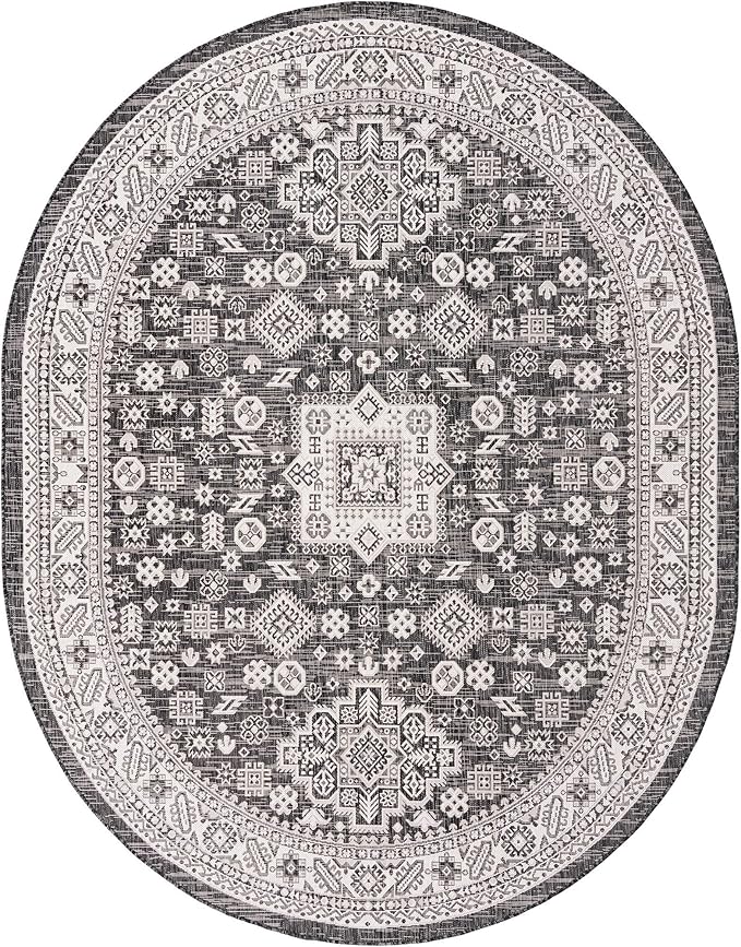 Amazon.com: Rugs.com Outdoor Aztec Collection Rug – 8' x 10' Oval ...