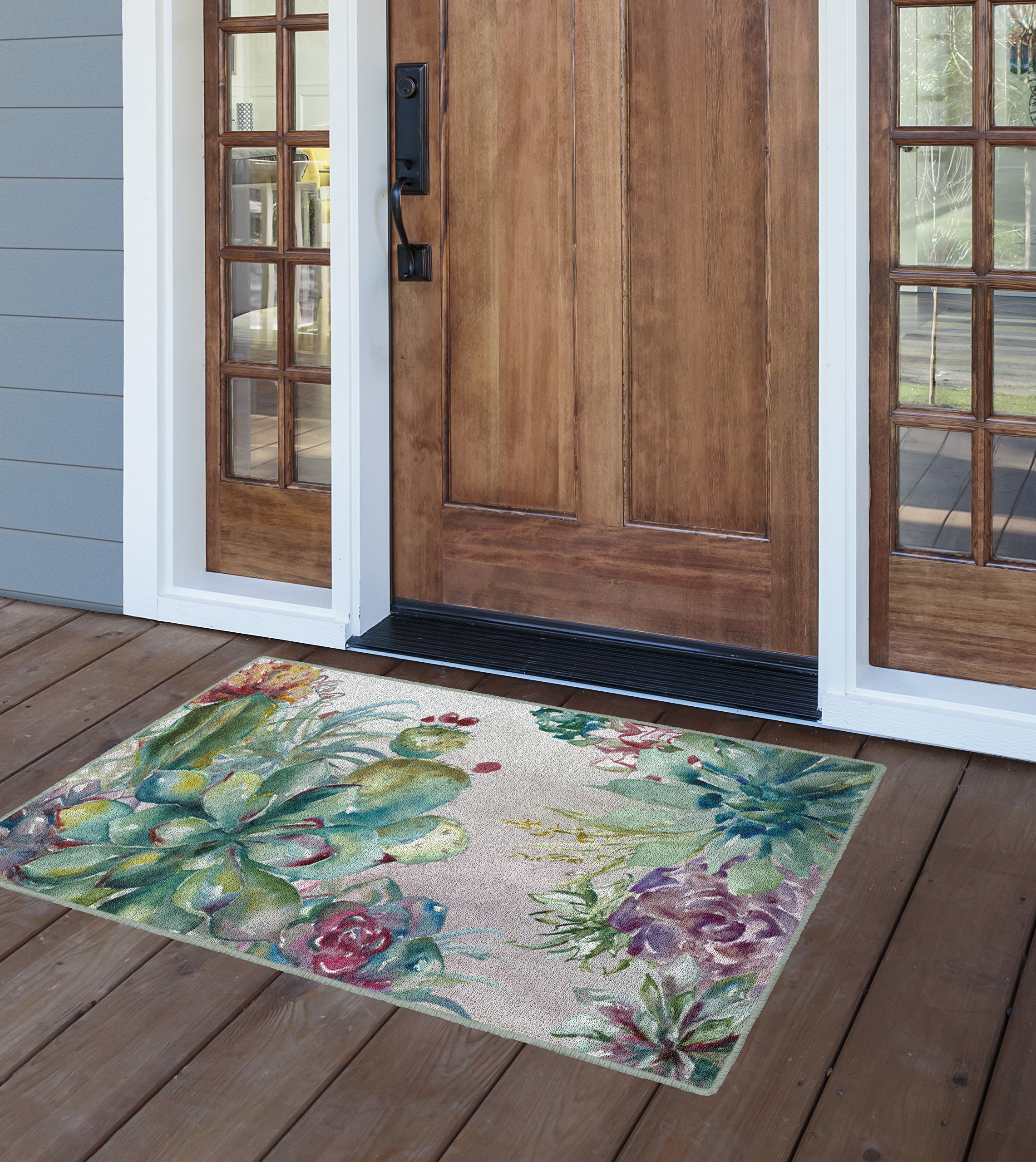 Brumlow Mills Succulent Floral Garden Area Rug for Dining Room or ...