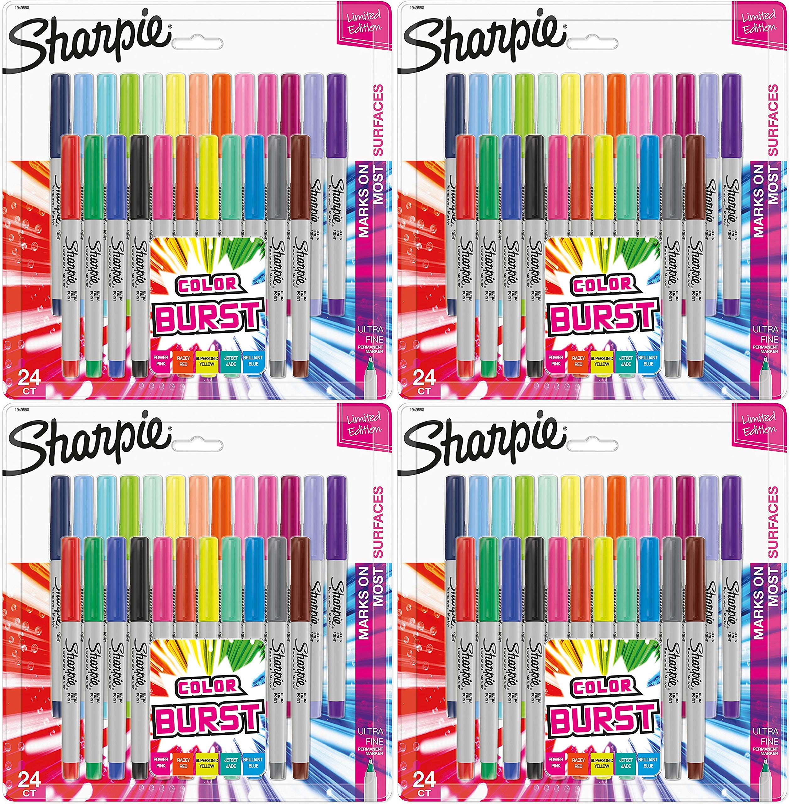 Sharpie 1949558 Color Burst Permanent Markers, Ultra Fine Point ...