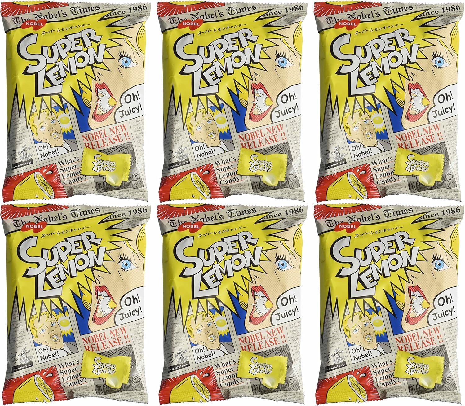 Nobel Japanese Candy, Nostalgic Super Lemon Candy, 3.09-Ounce Bags ...