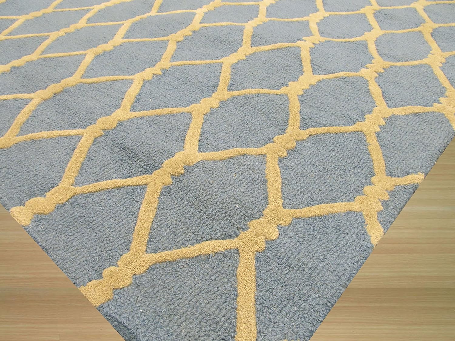Amazon.com: EORC Hand Tufted Wool Chain-Link Rug, 4' x 6', Blue : Home ...