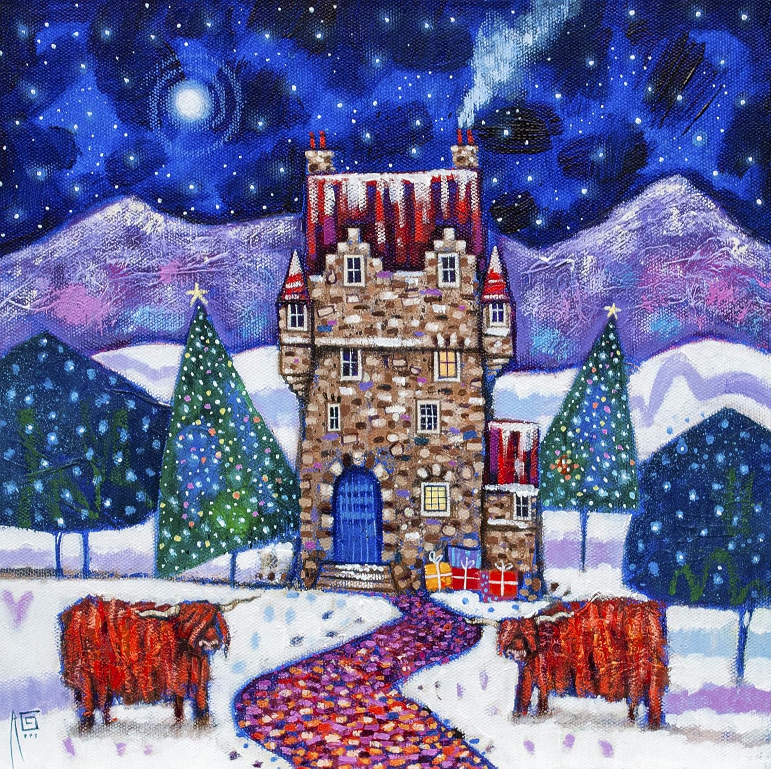 Scotland's Artists Pack of 6 Christmas Cards - Christmas Castle by ...