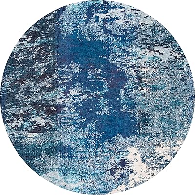 Amazon.com: SYROVIA™ Blue Moon Round Area Rug 2' in Diameter Bedroom ...