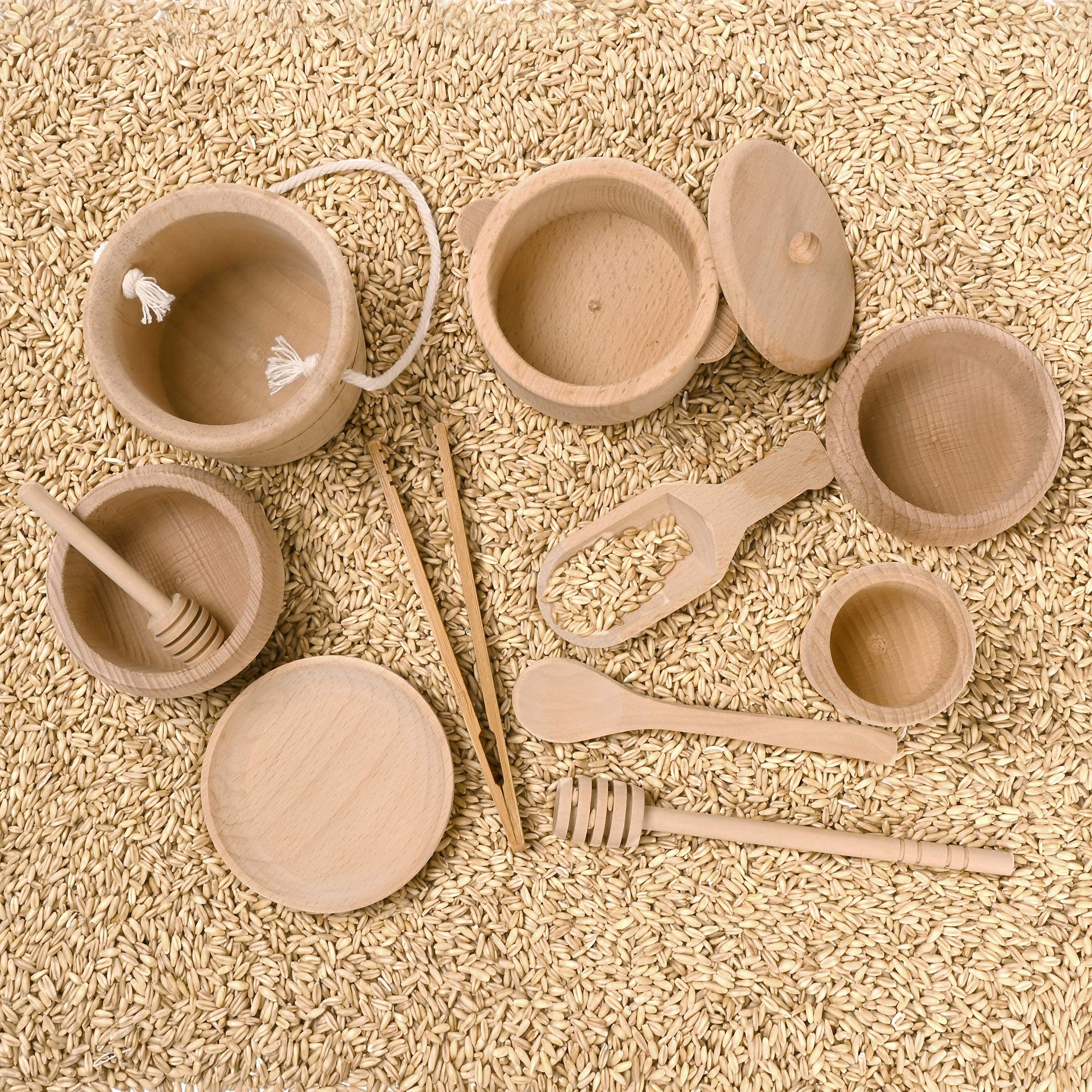 MONT PLEASANT Montessori Toys Sensory Bin Toys For 1 Year Old Toddlers 11pcs Wooden Waldorf mont-pleasant-montessori-toys-sensory-bin-toys-for-1-year-old-toddlers-11pcs-wooden-waldorf