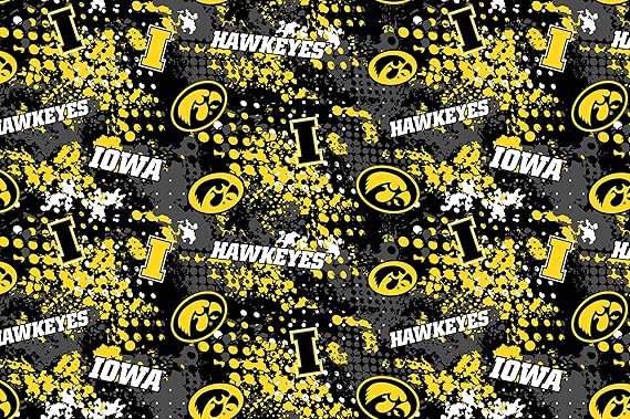 Amazon.com: University of Iowa Cotton Fabric by Sykel-Licensed Iowa ...