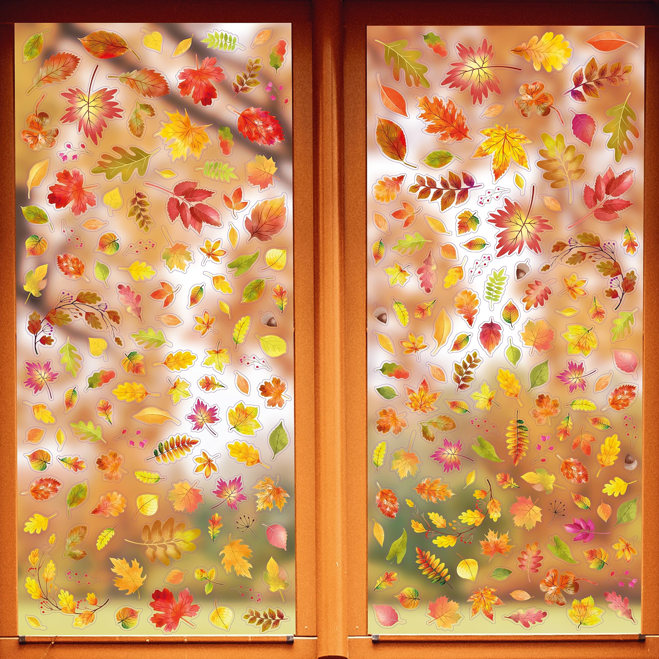 Amazon.com: WALPLUS 289 Pcs Fall Autumn Window Clings for Glass Autumn ...
