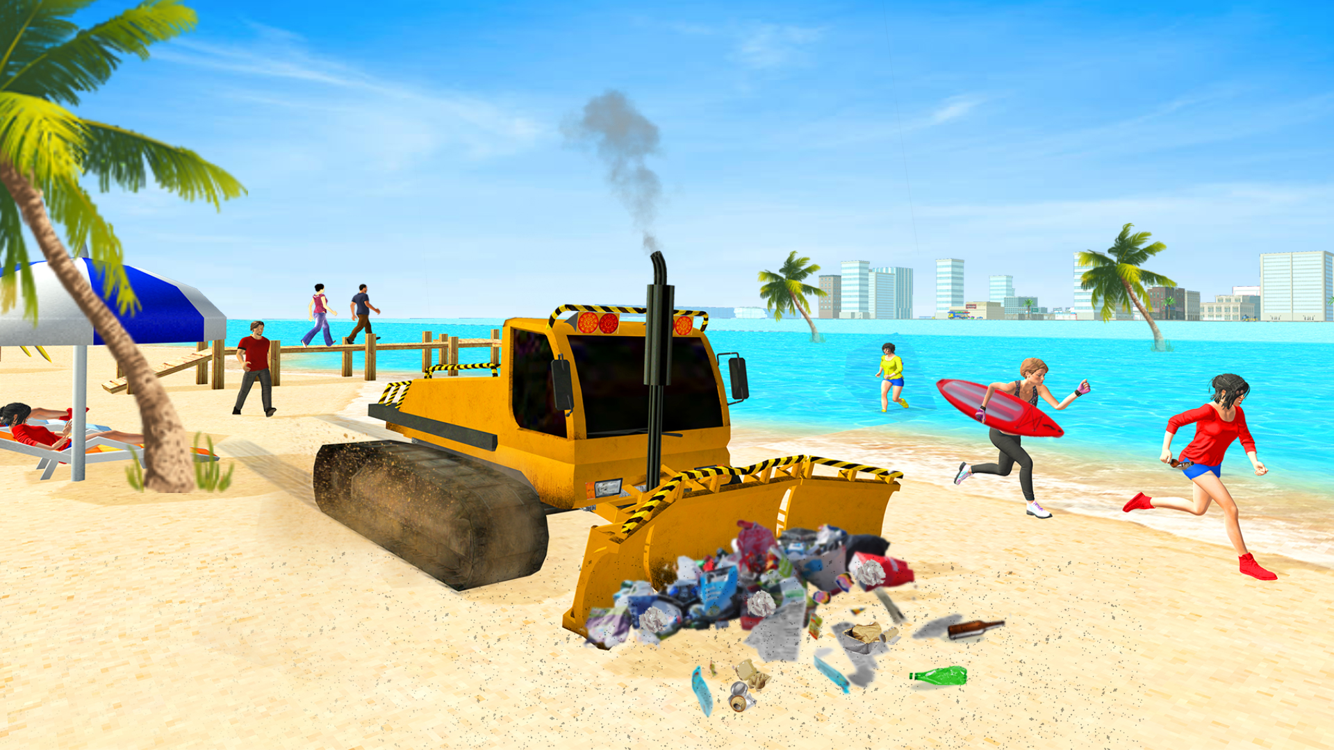 Tractor Towed City Beach Cleaner Truck Driver Game - App on Amazon Appstore