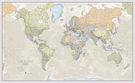 Amazon.com: Maps International Giant World Map - Classic Large World ...