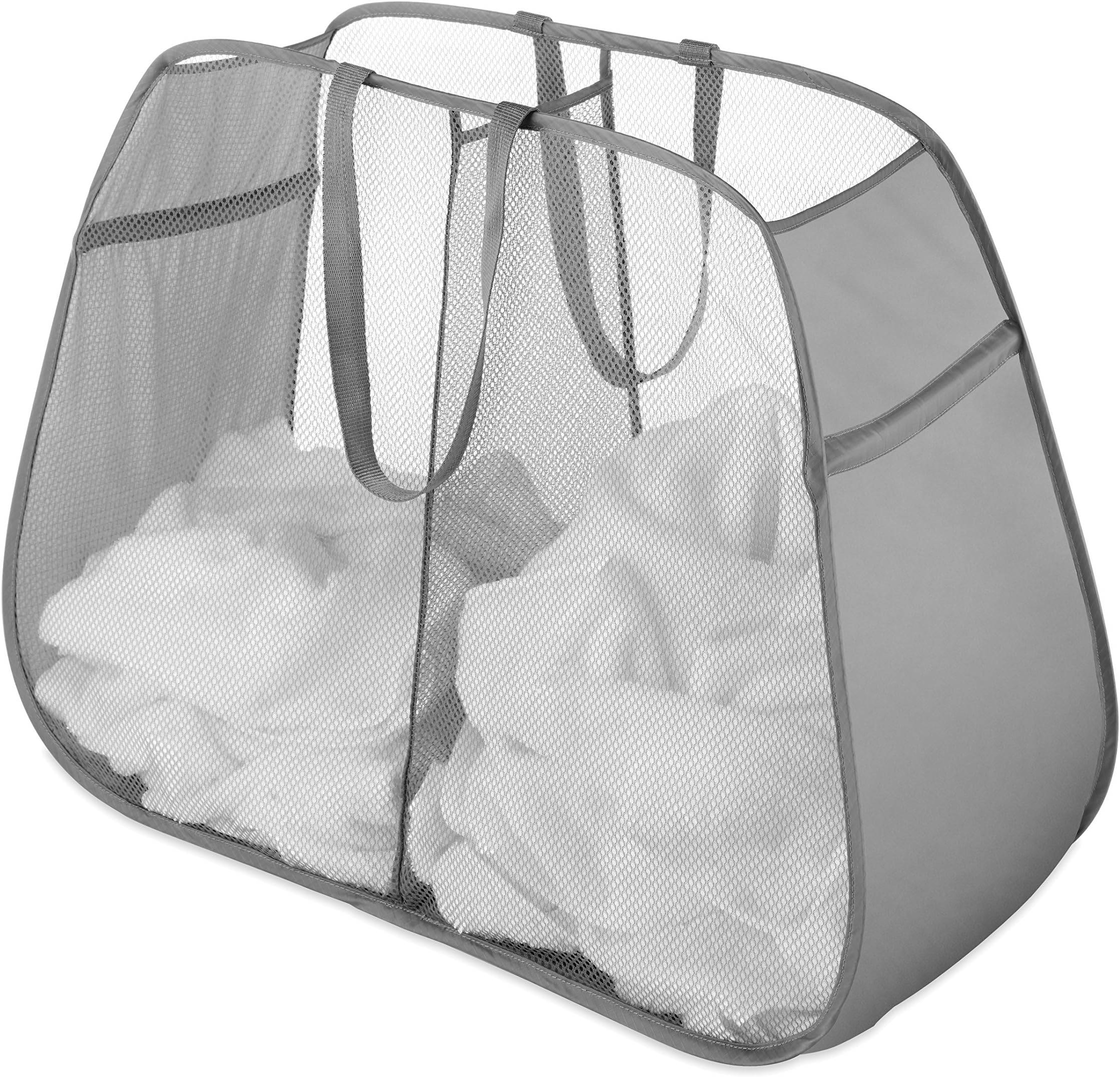 Amazon.com: Smart Design Pop Up Laundry Hamper with Divider, Zipper ...