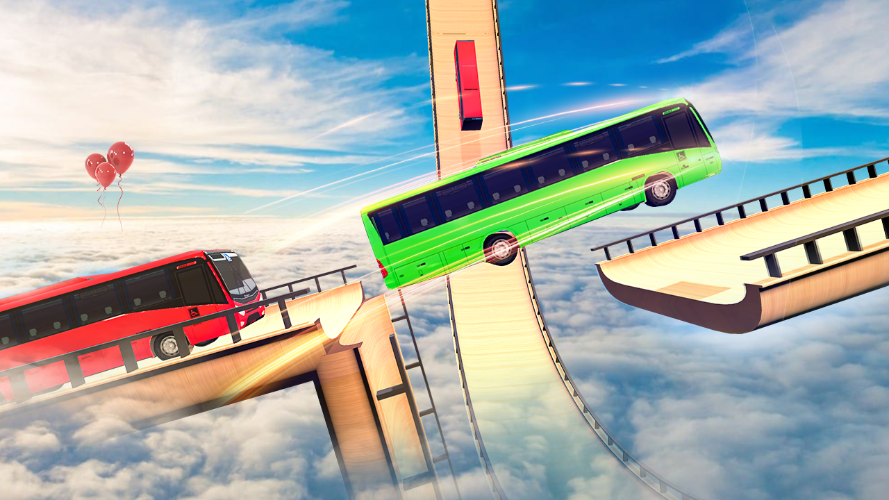 Stunt Extreme Mega Ramp Impossible tracks : Bus Simulator Driving ...