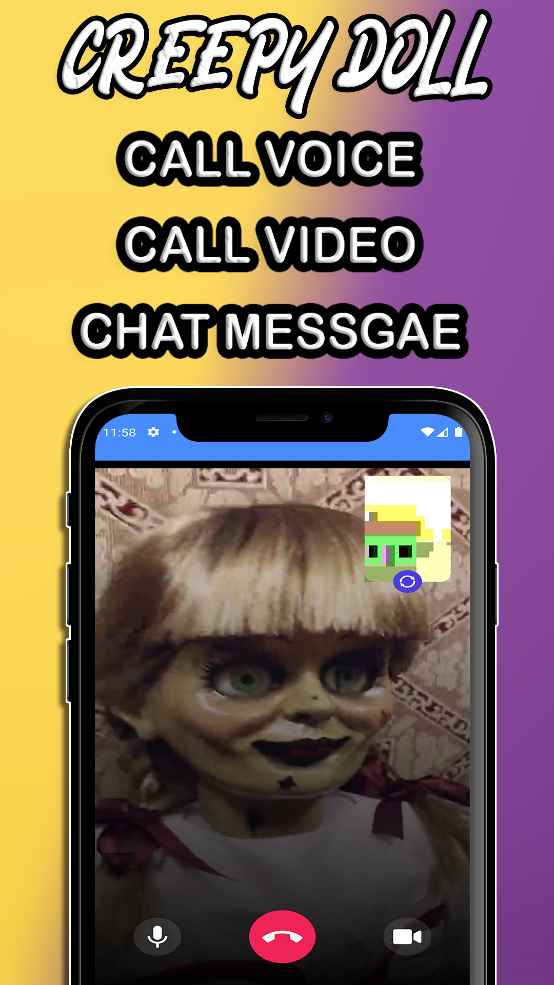 Creepy Doll Fake Call - Prank Video Call with Evil Creepy Doll - Gift ...