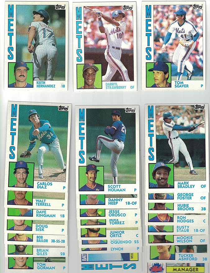 New York Mets/Complete 1984 Topps Mets Baseball Team Set with Darryl ...