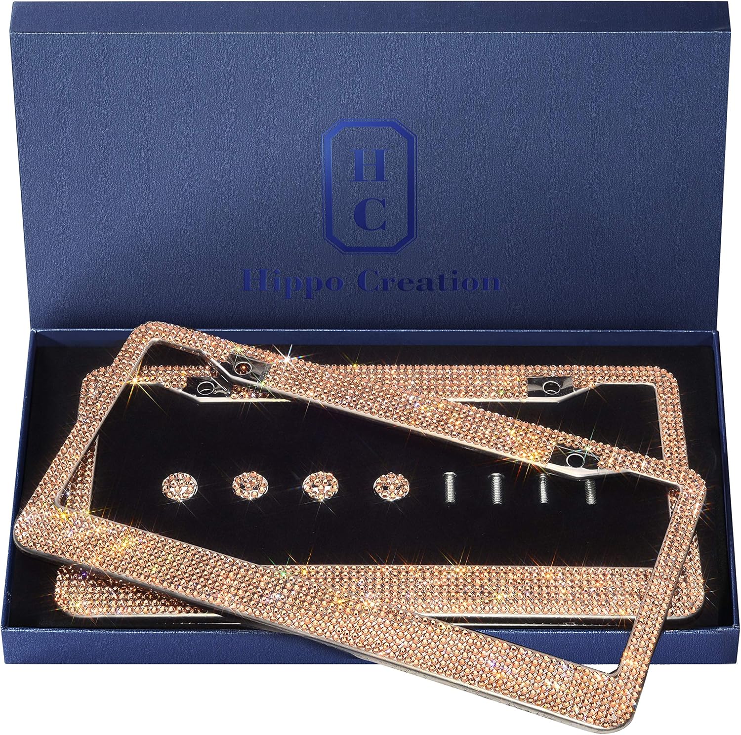 Amazon.com: Handcrafted Bling License Plate Frames for Women, Men | 2 Pack Bedazzled Cover with ...