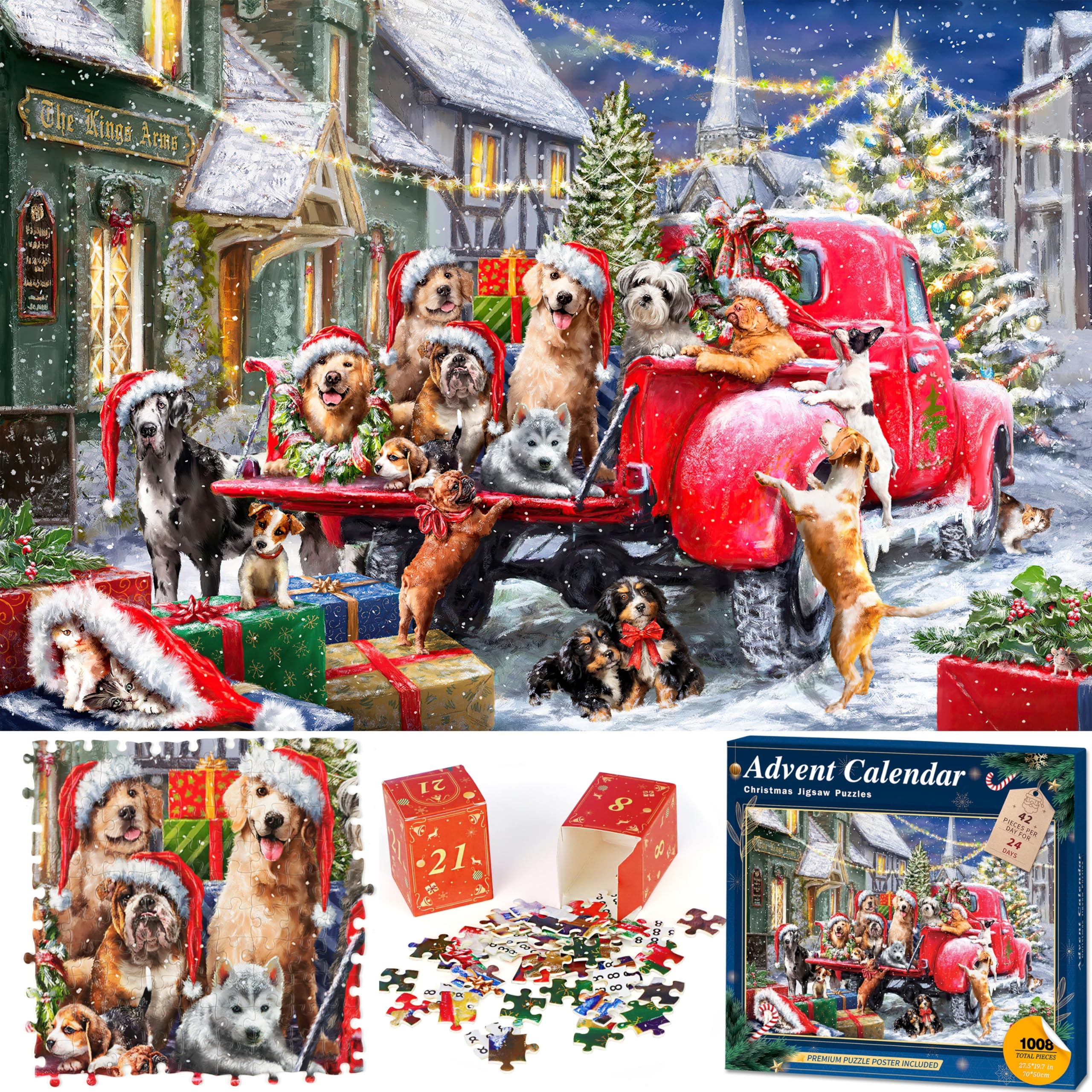 Puzzle Advent Calendar 2024 Christmas Jigsaw Puzzles - Christmas Dogs ...