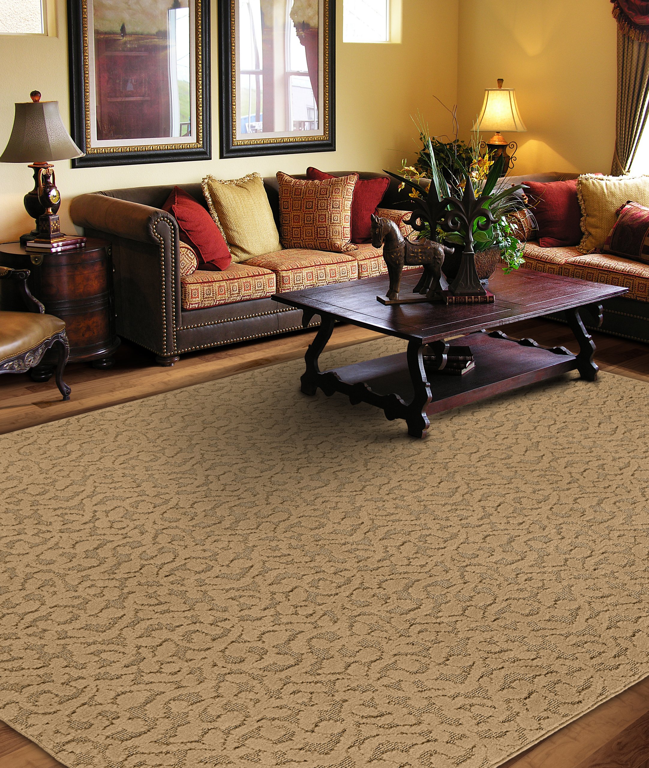 Garland Rug Ivy Area Rug, 12-Feet by 12-Feet, Tan 12 ft x 12 ft Tan for ...