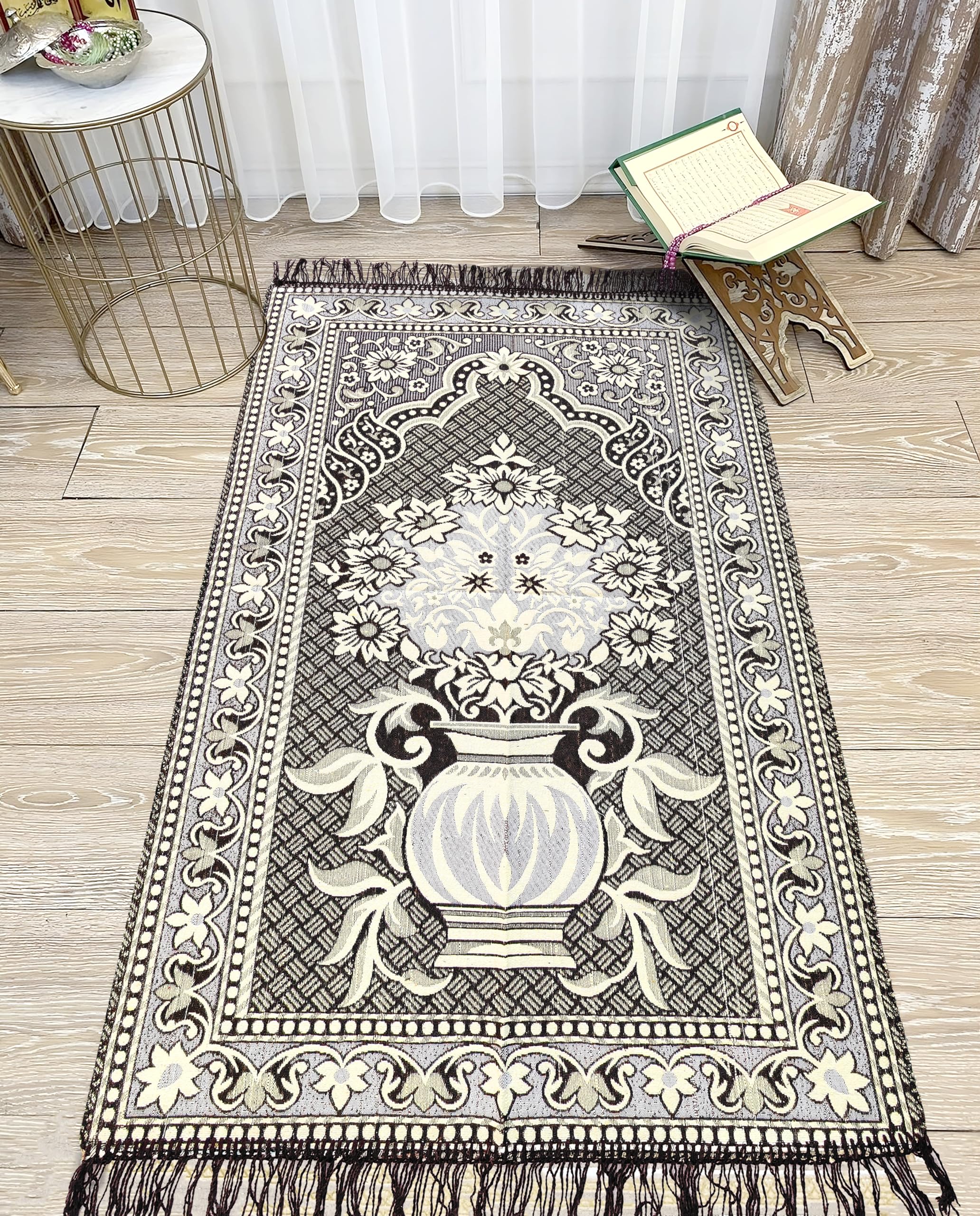 Buy PRISCILLA Cotton Musallah Janamaz Mat 4 x 2 Feet - Islamic Prayer ...