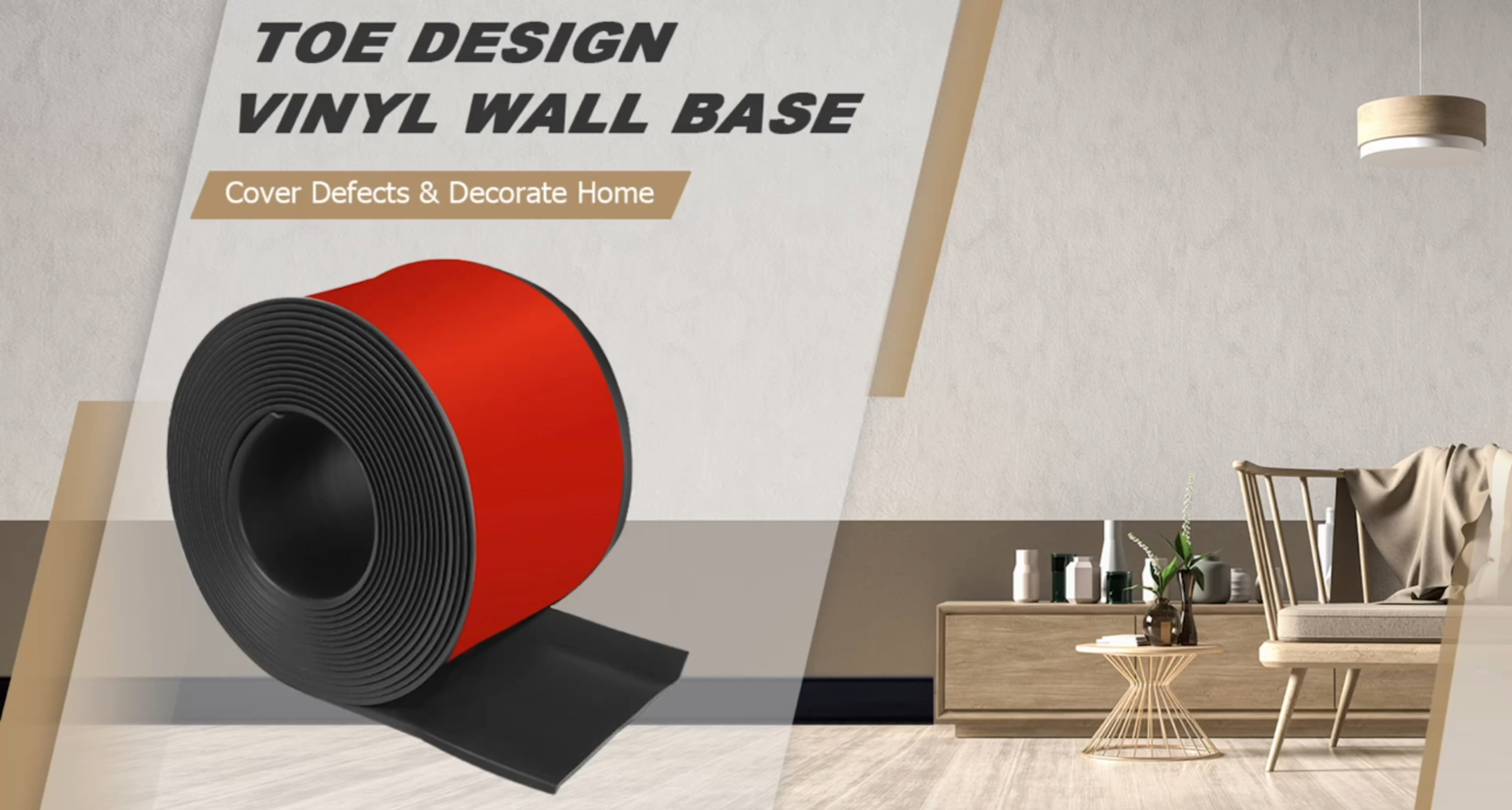 Snapklik.com : Vinyl Wall Base Baseboard Molding Trim 4" Flexible Self ...