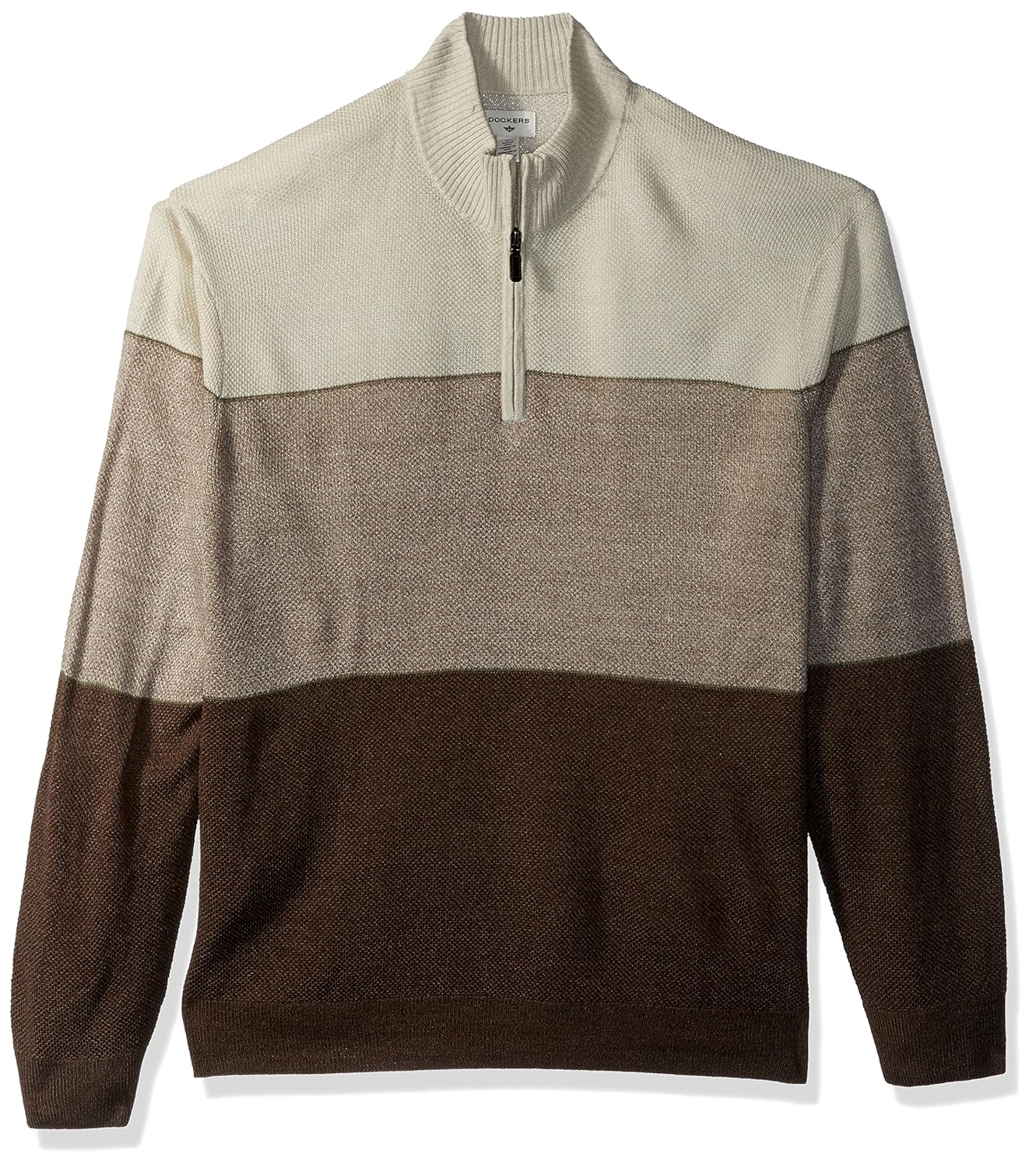 dockers Men's Big and Tall Quarter Zip Soft Acrylic Color-Block Sweater ...