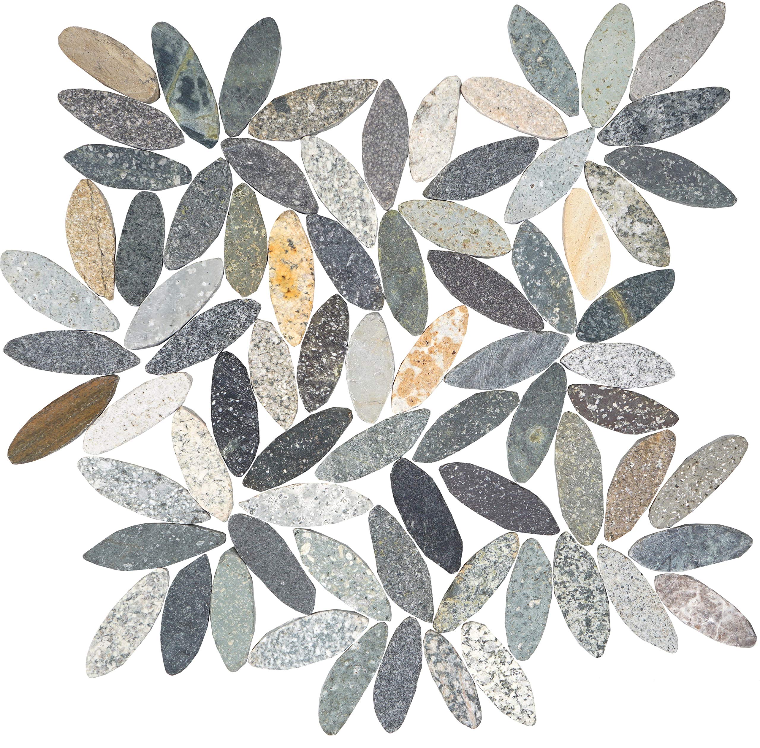 Fu Stone Interlocking Pebble Floor Tiles (5-Pack) Kitchen, Bathroom ...