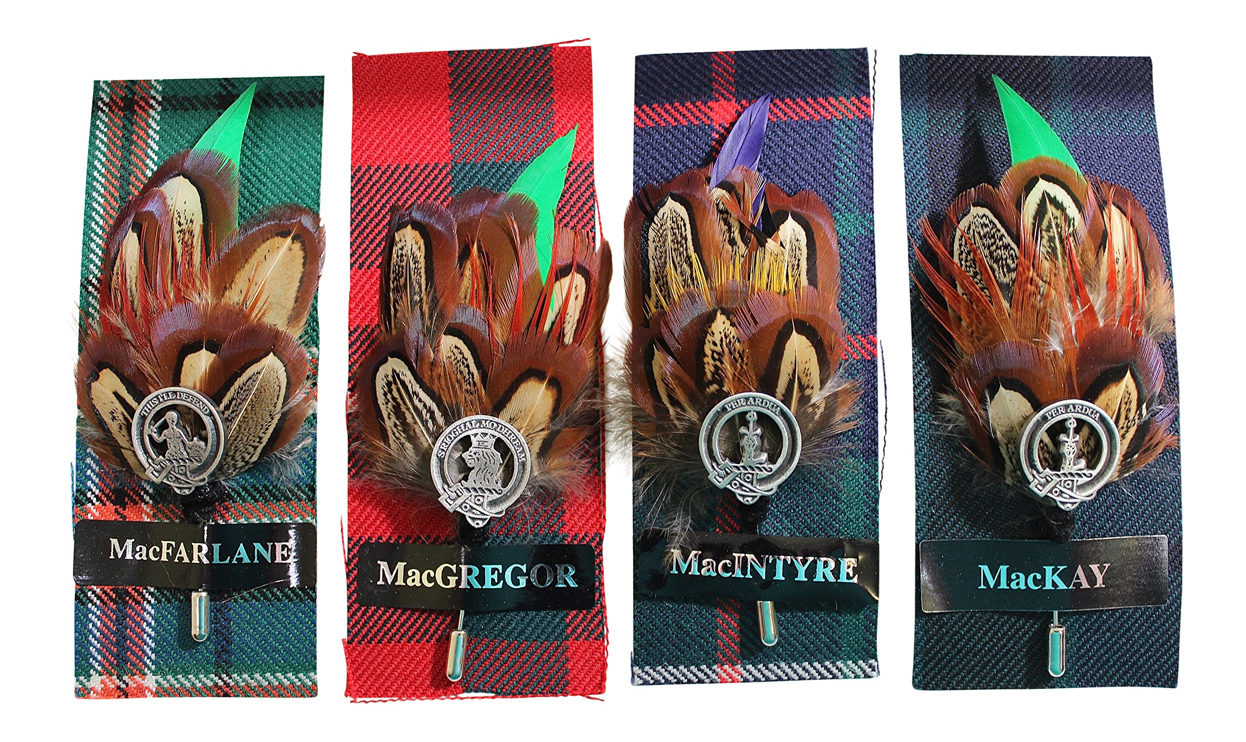Amazon.com: Ronnie Hek Feather Clan Crest Kilt Stick Pin - MacFarlane ...