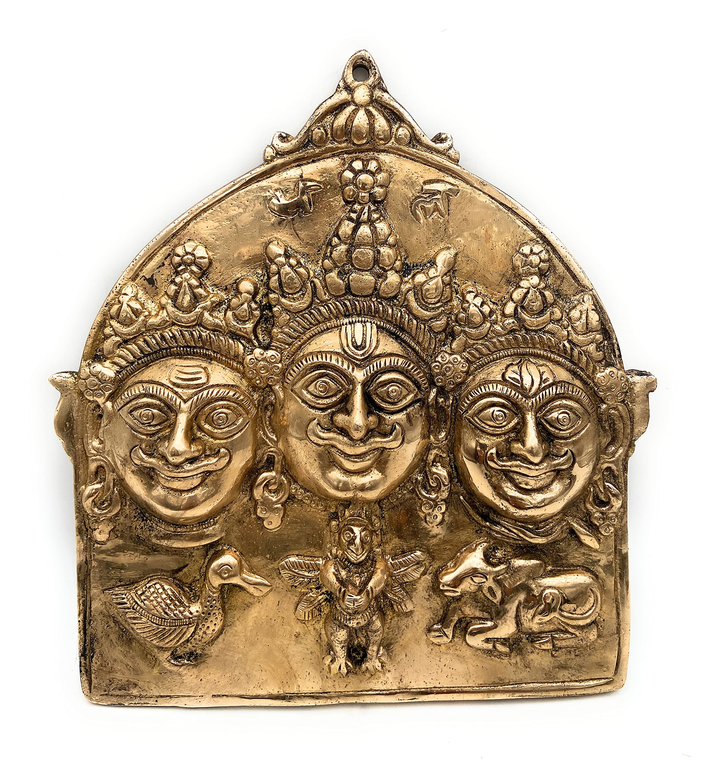 Buy South Indian Arts Brass Face of Lord Vishnu Shiva and Brahma ...