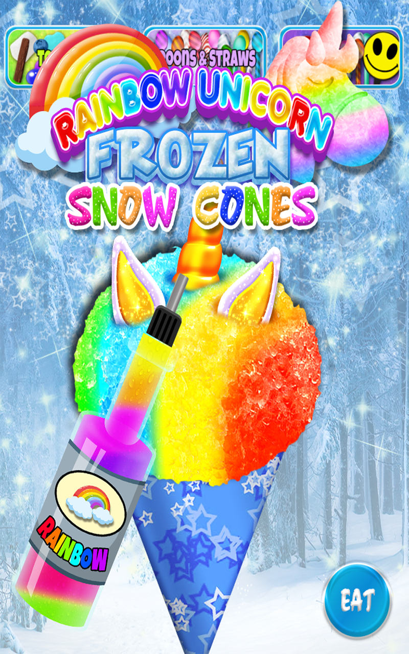Rainbow Unicorn Snowcones - Kids Frozen Candy Dessert Games FREE - App ...