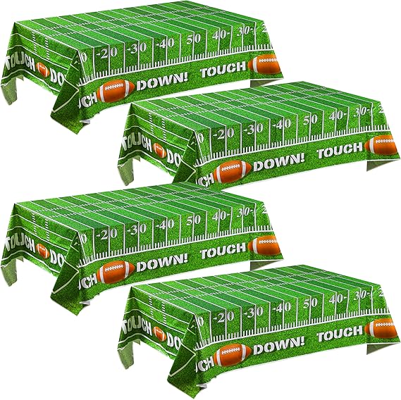 Amazon.com: JOYIN 4 Pack Game Day Football Tablecloth Table Cover ...