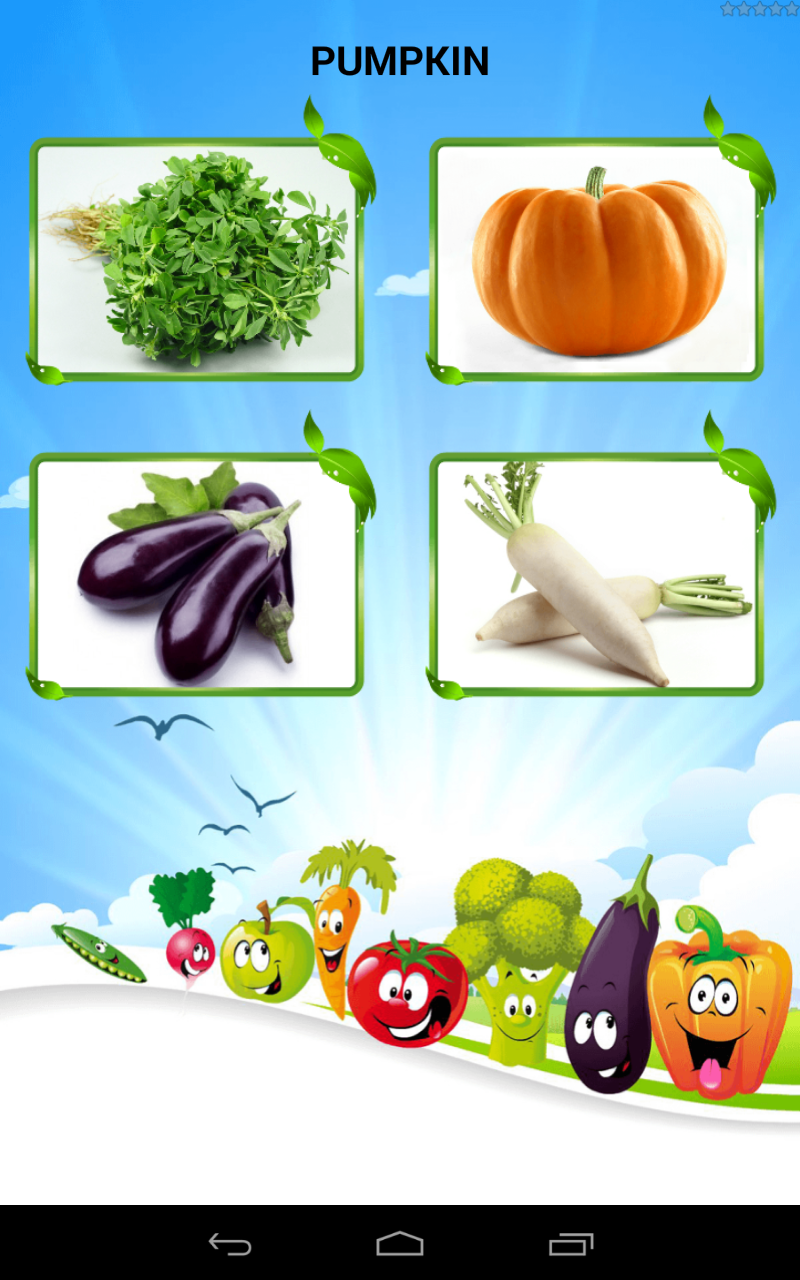 Learning Vegetable for Kids - App on the Amazon Appstore