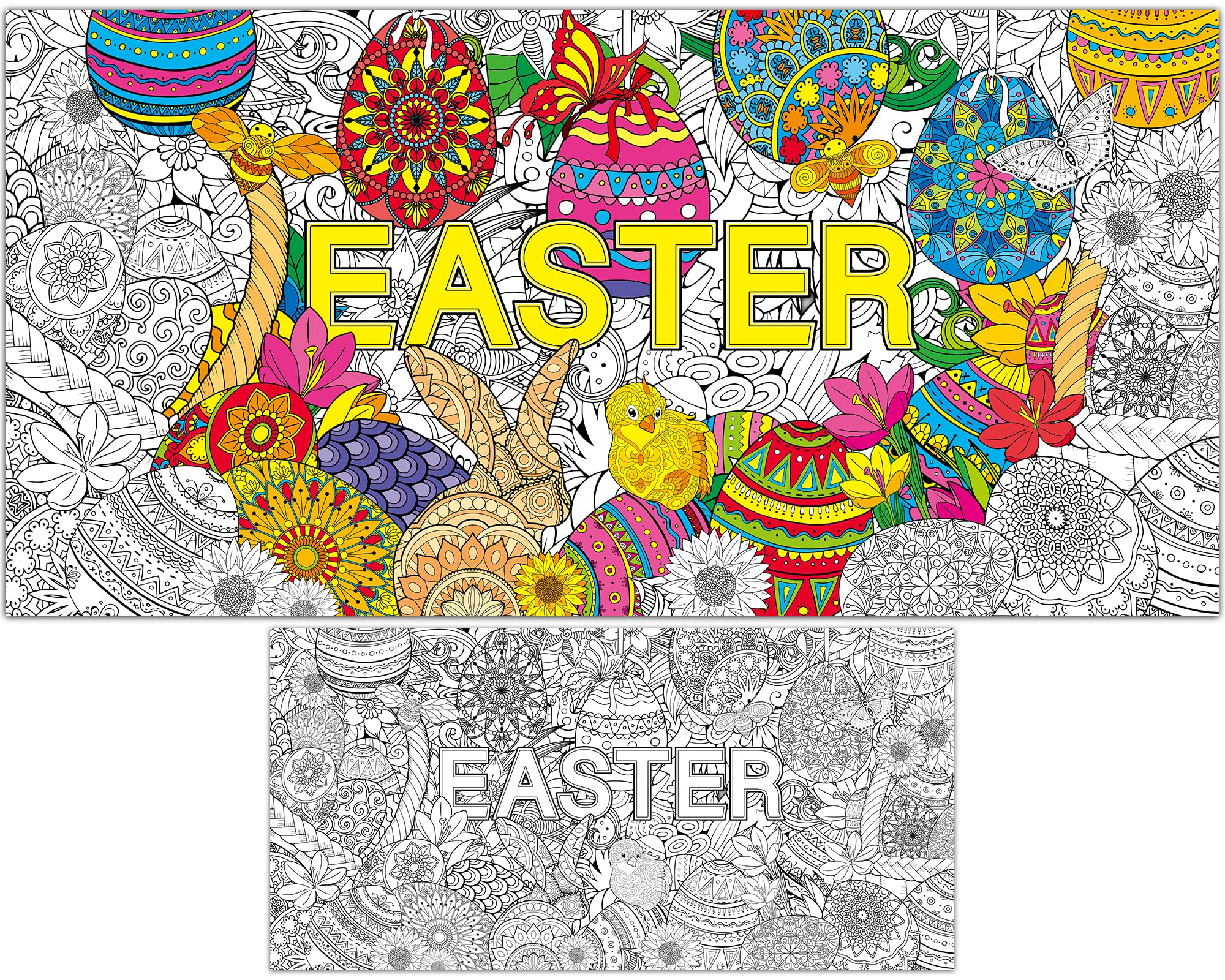 Amazon.com: Naozinebi Giant Mandala Coloring Posters Large Motivational ...